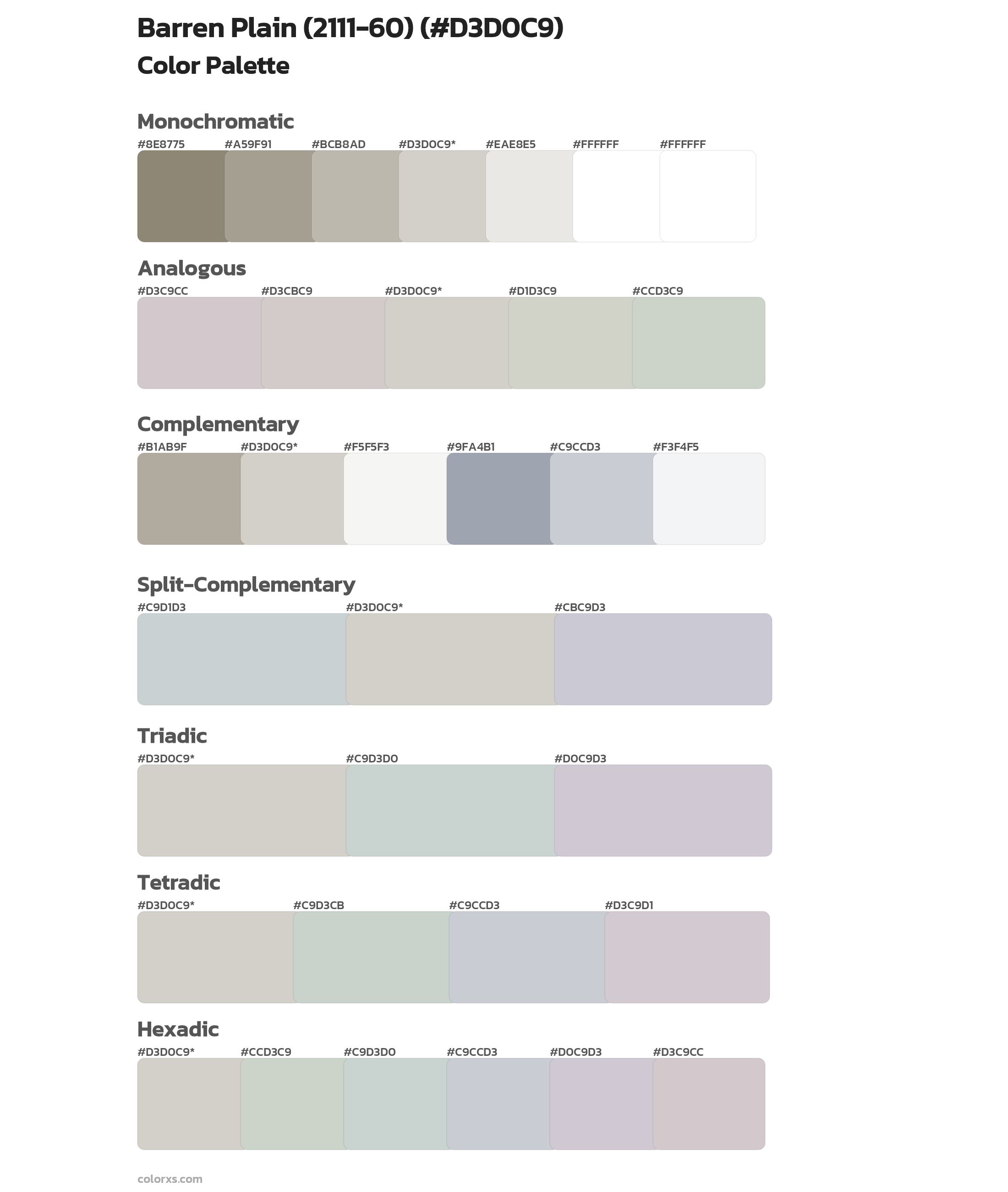 Benjamin Moore Barren Plain (2111-60) Paint coordinating colors and ...