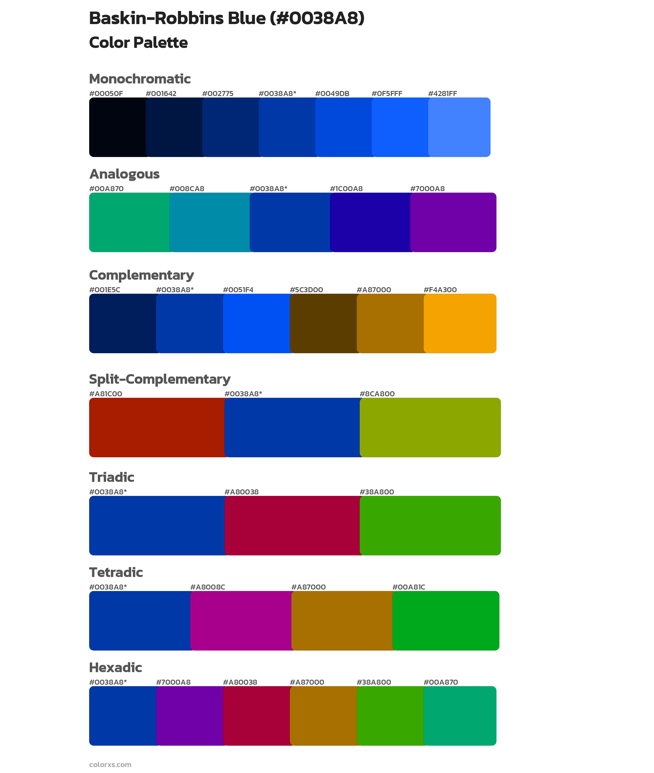 Baskin-Robbins Blue color palettes - colorxs.com