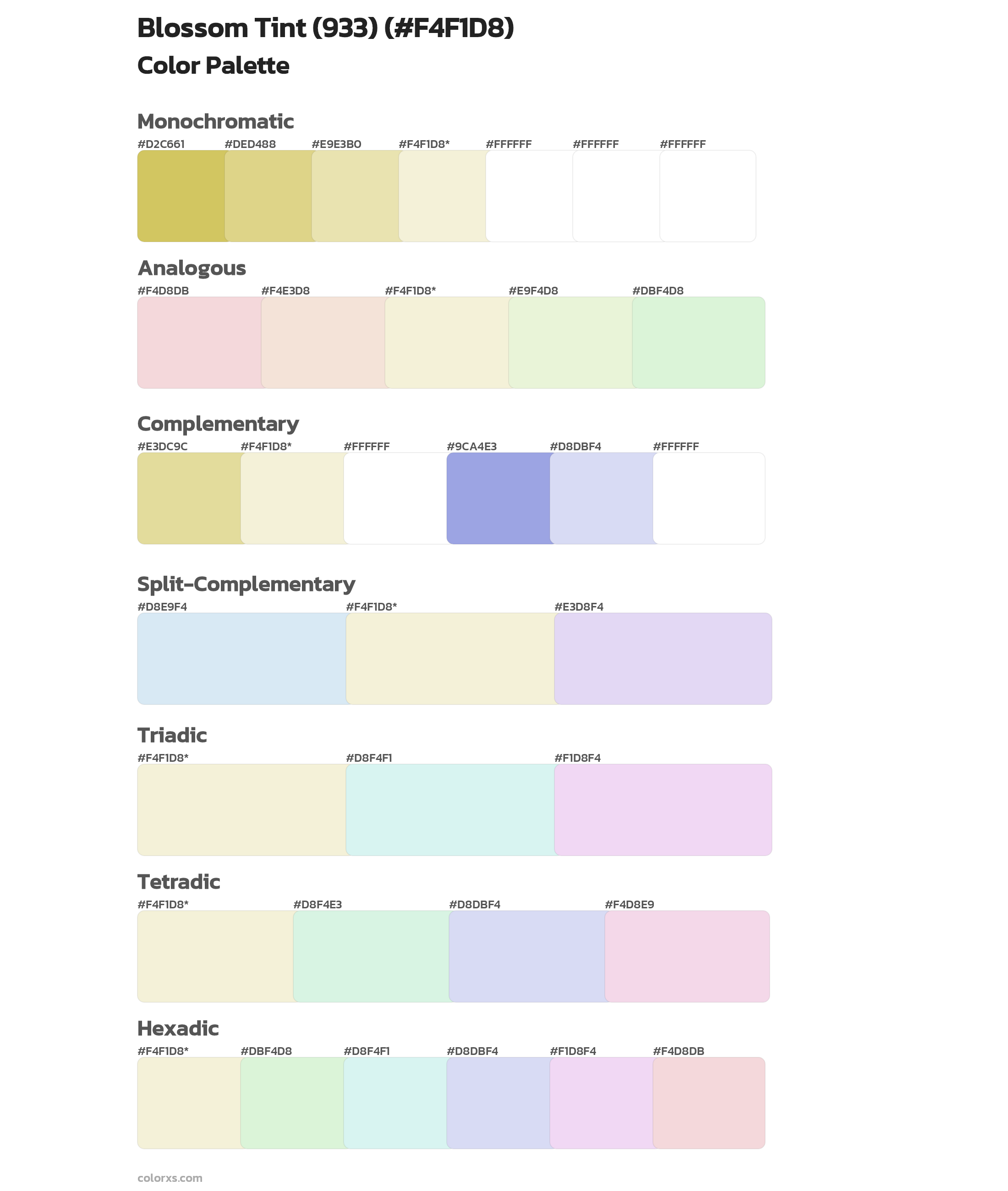 Benjamin Moore Blossom Tint (933) Paint coordinating colors and ...