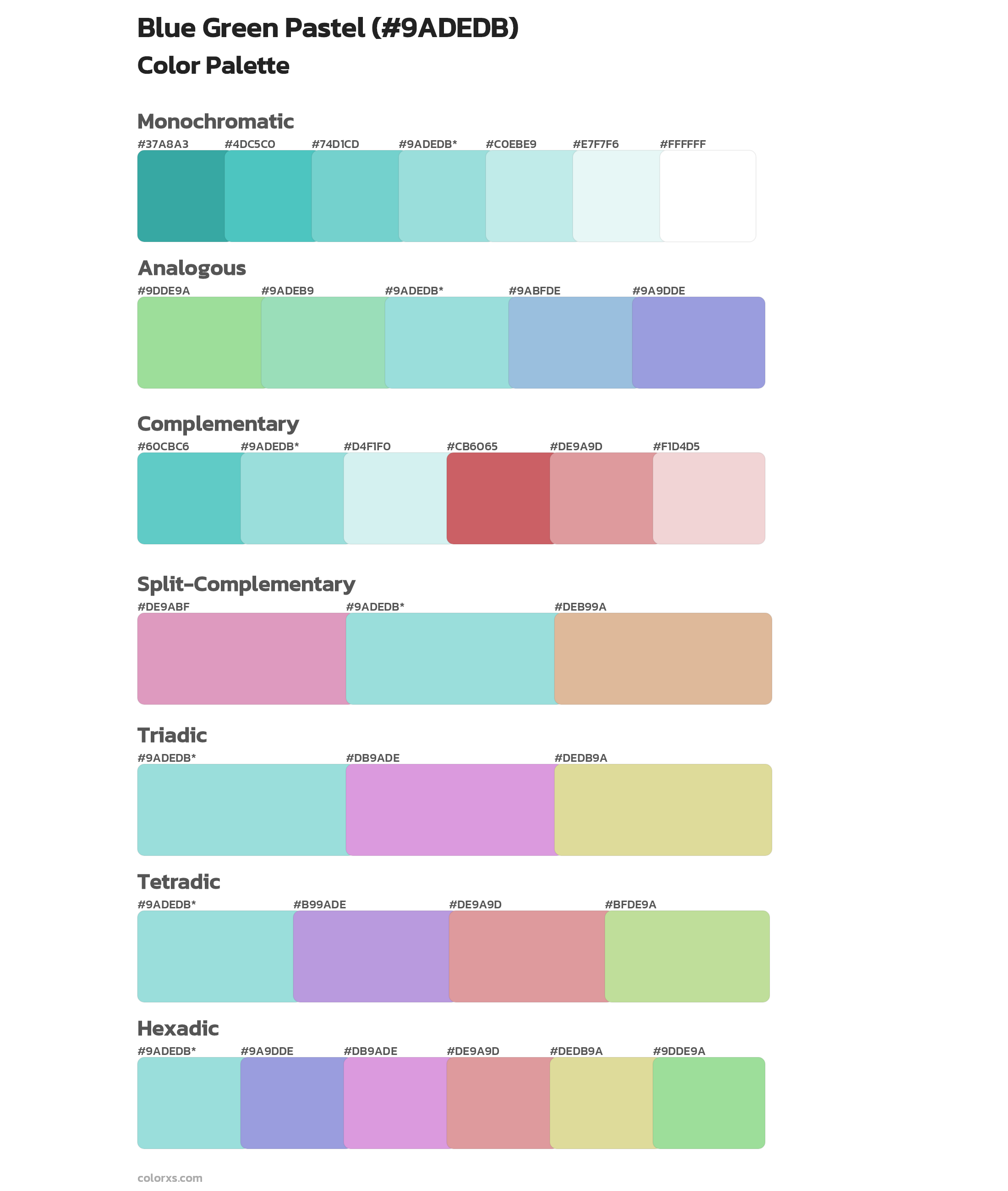 Blue Green Pastel Color Palettes And Color Scheme Combinations
