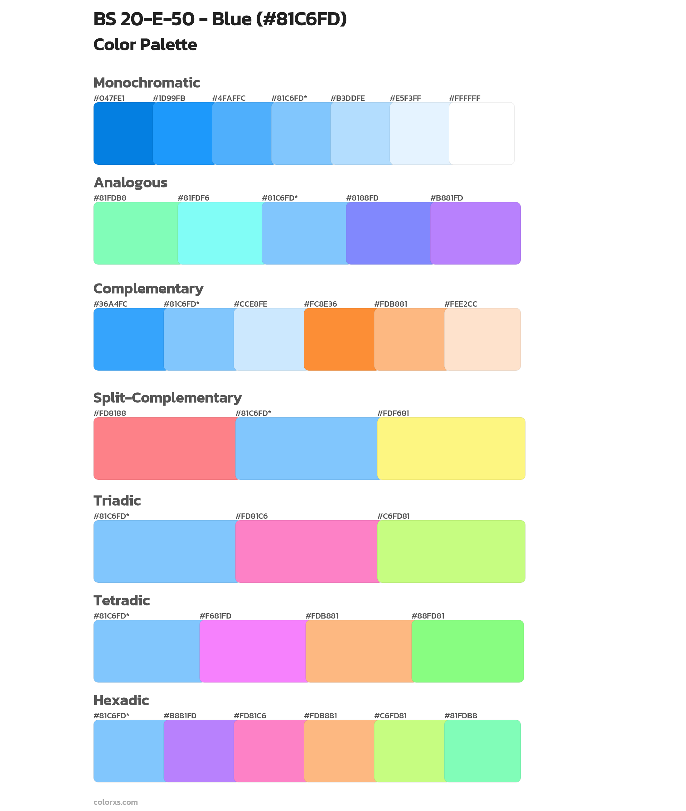 BS 20-E-50 - Blue color palettes - colorxs.com