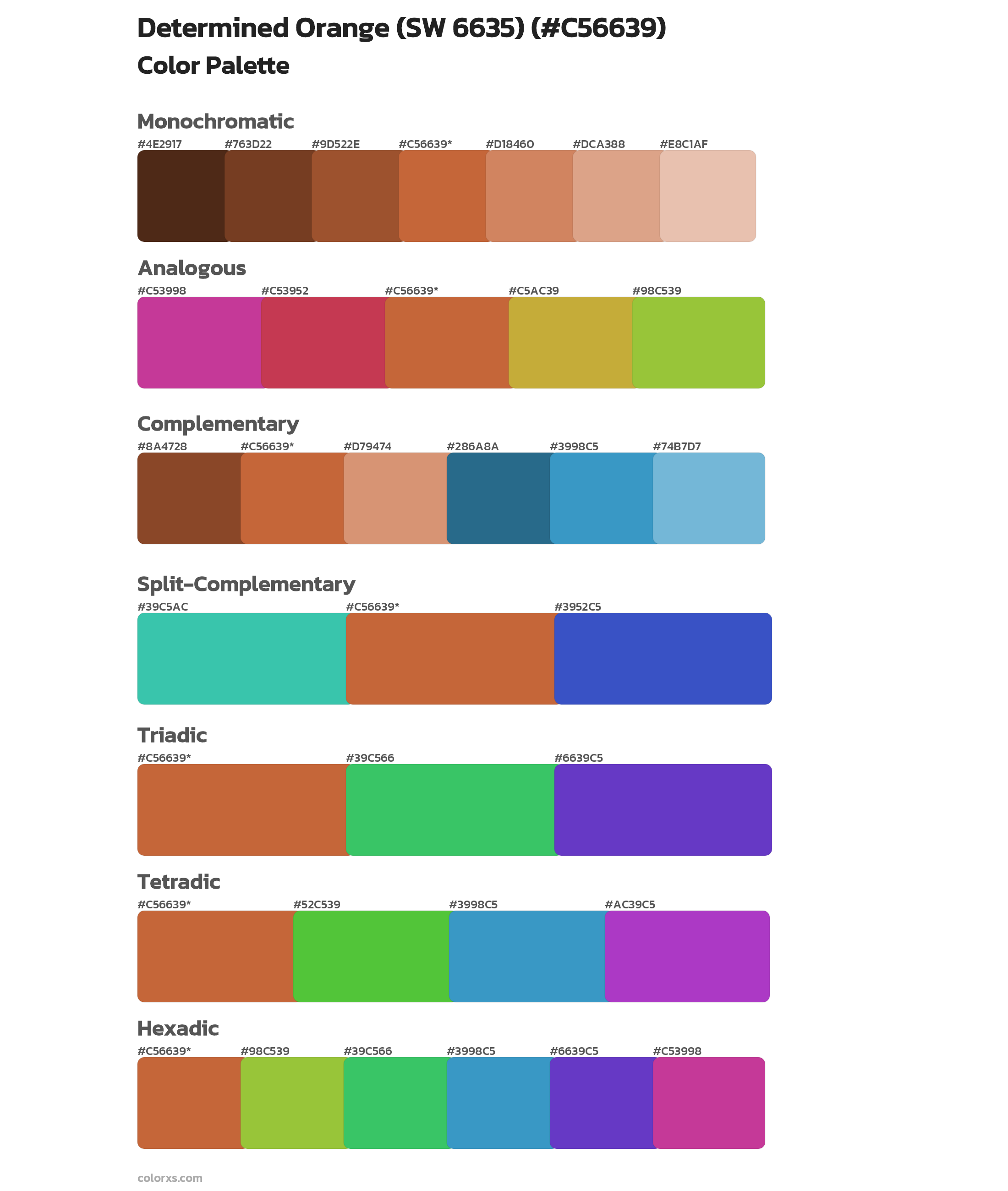 Sherwin Williams Determined Orange (SW 6635) Paint coordinating colors ...