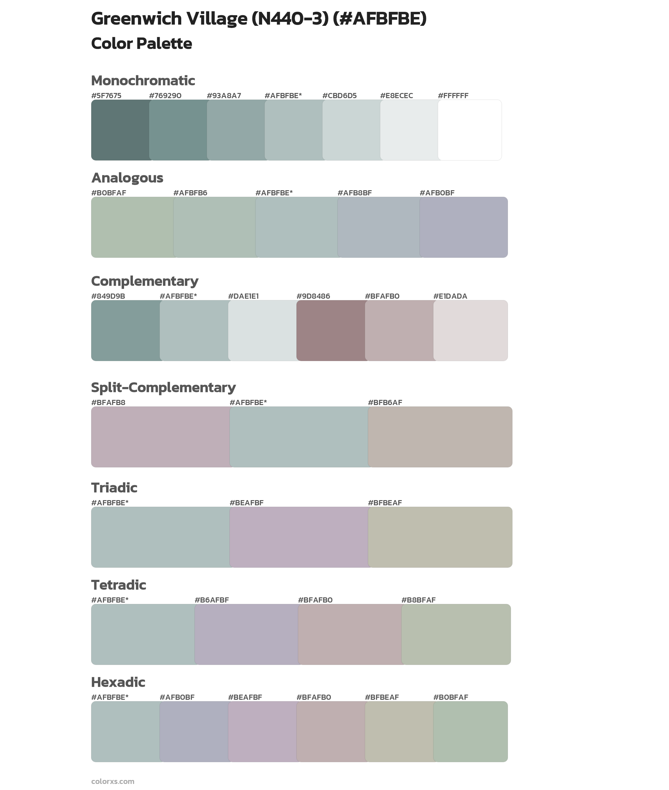 Behr Greenwich Village (N440-3) Paint coordinating colors and palettes ...