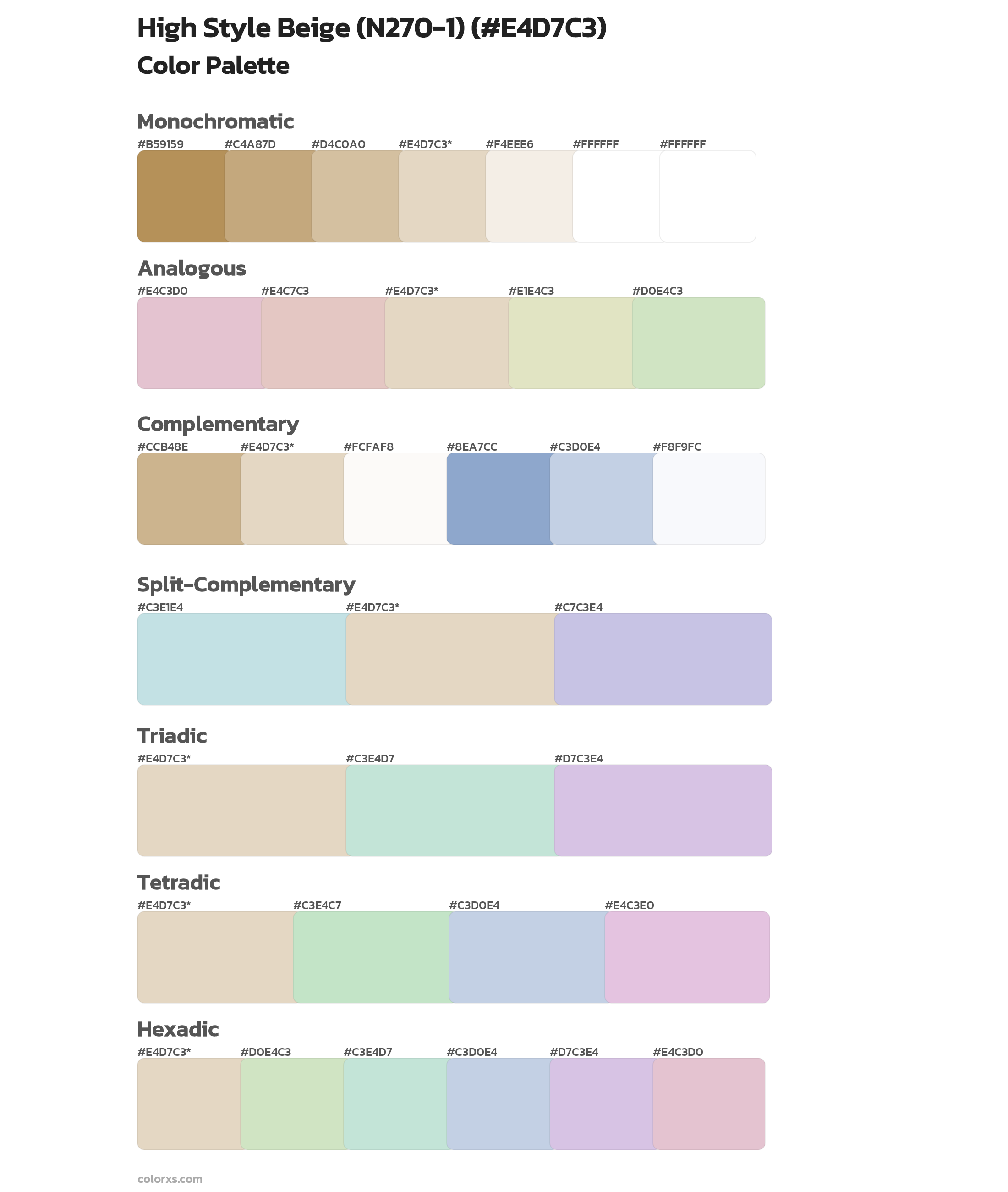 Behr High Style Beige (N270-1) Paint coordinating colors and palettes ...