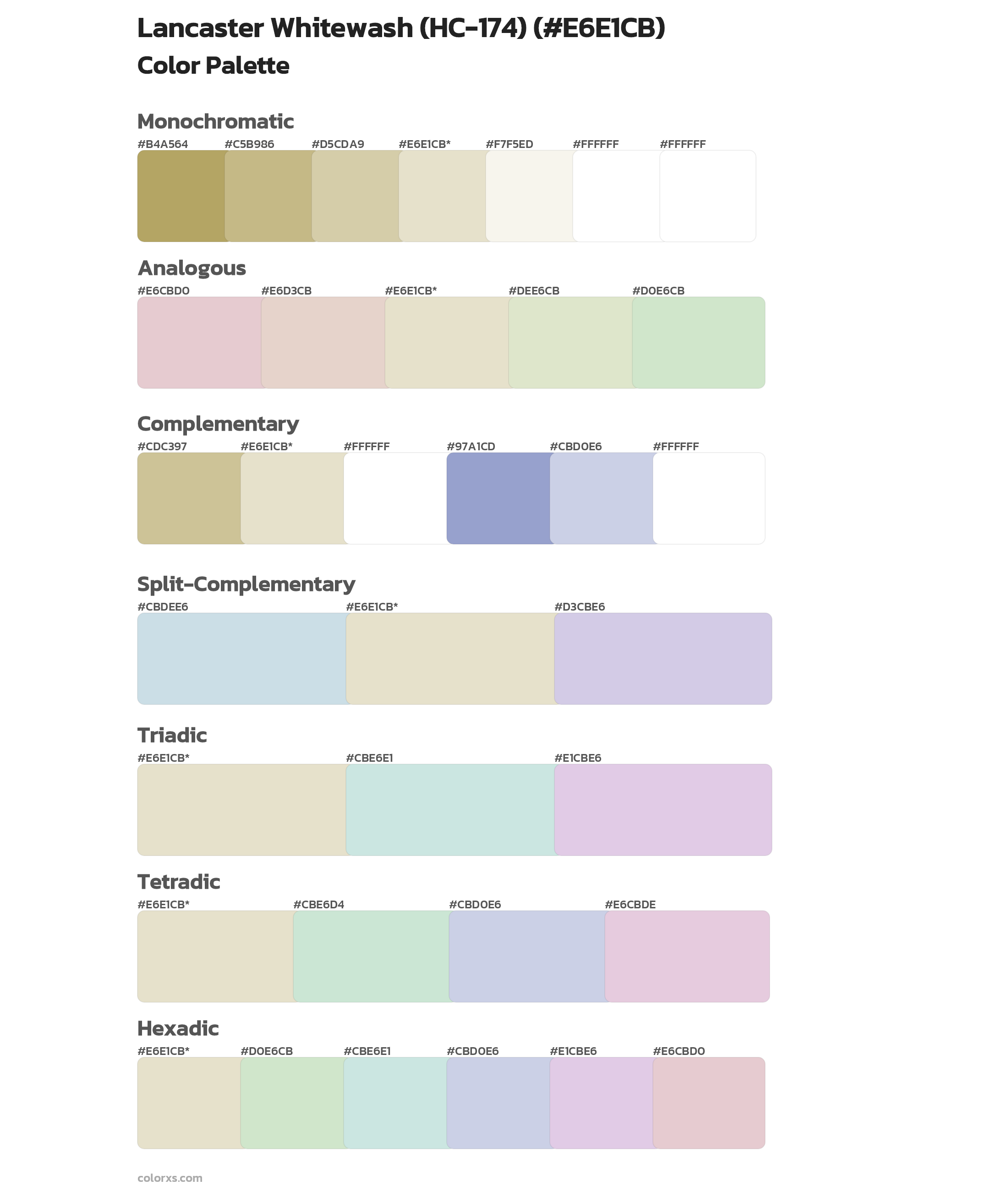 Benjamin Moore Lancaster Whitewash (HC-174) Paint coordinating colors ...