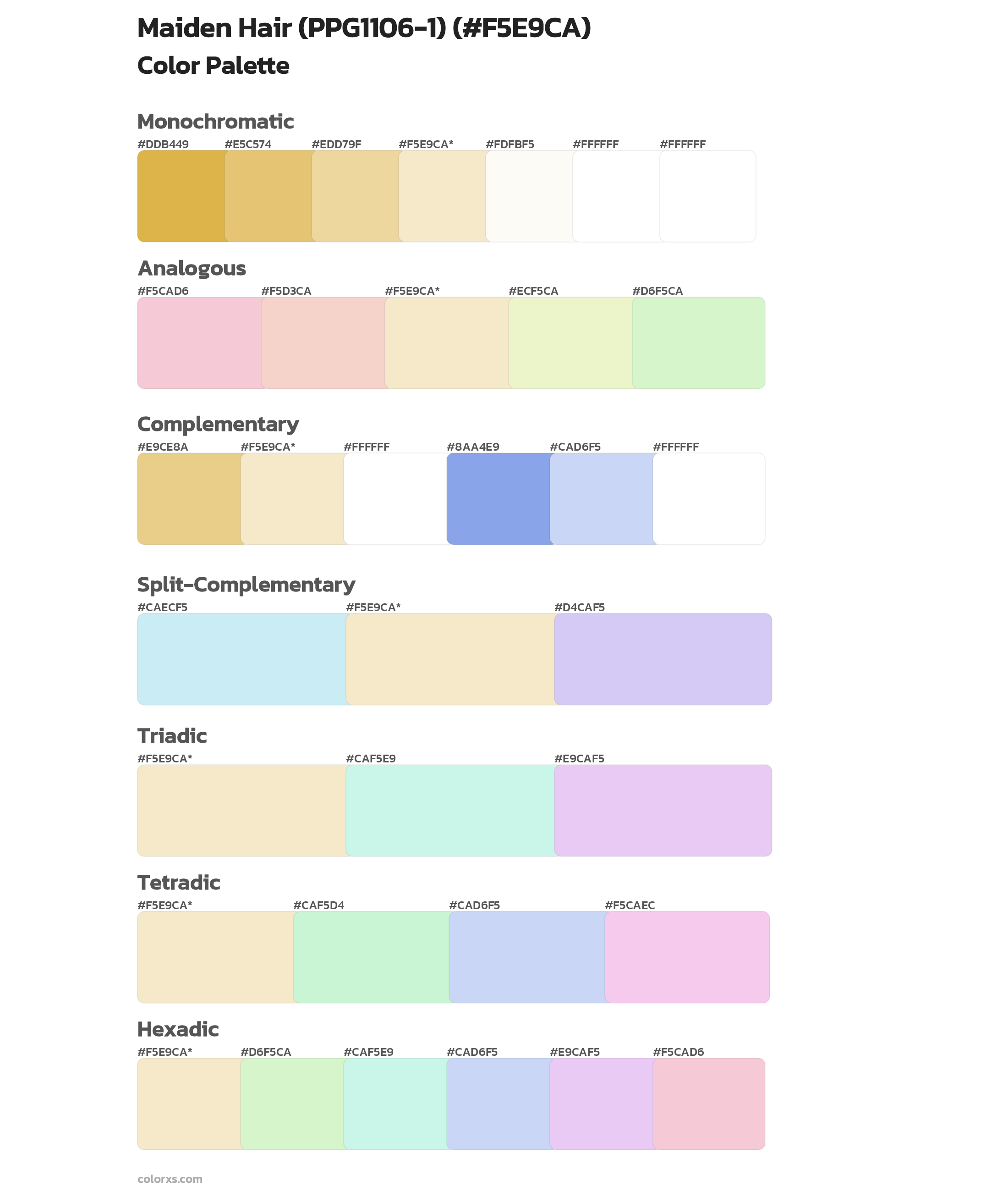 PPG Paints Maiden Hair (PPG1106-1) Paint coordinating colors and ...