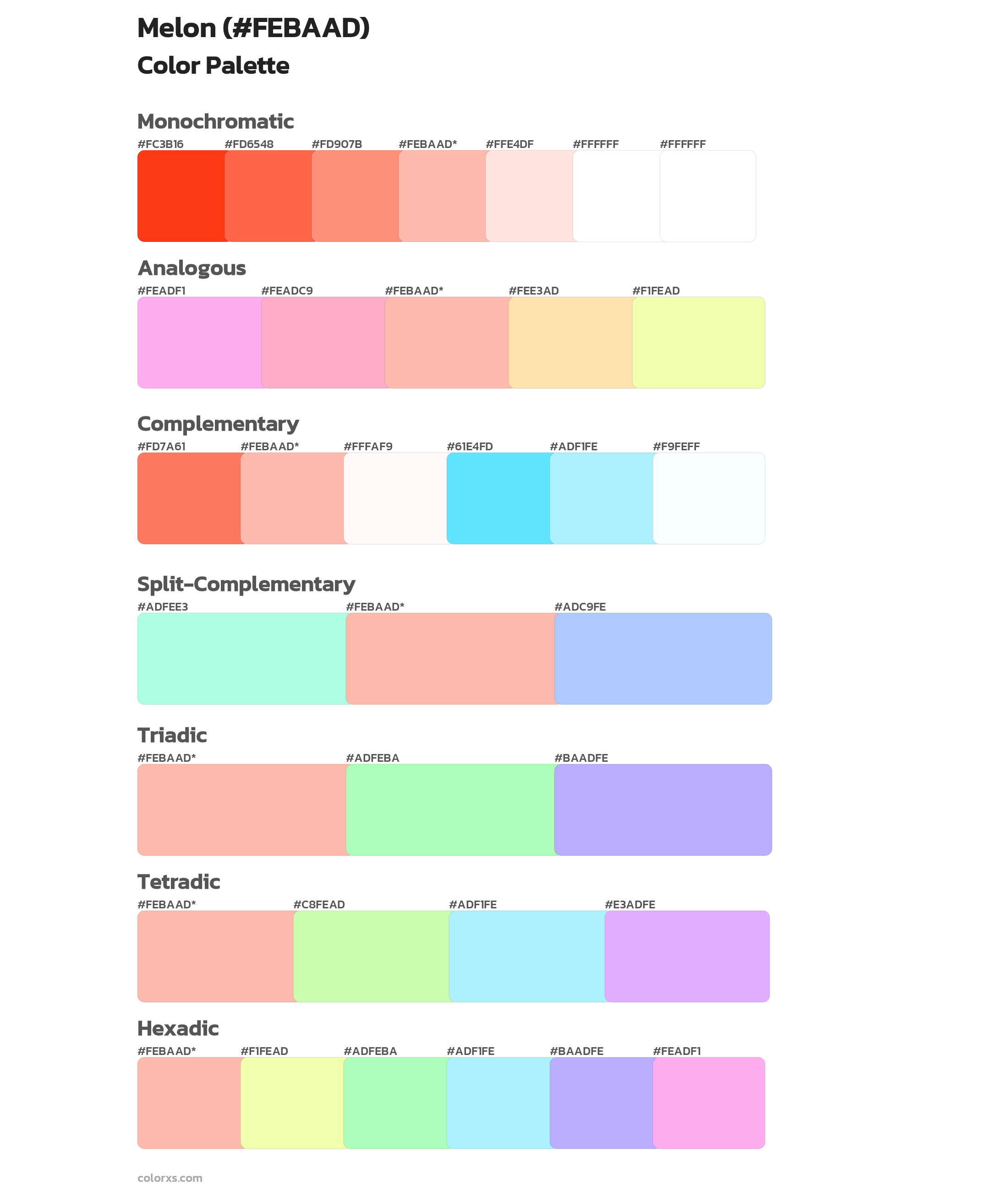 Melon color palettes - colorxs.com