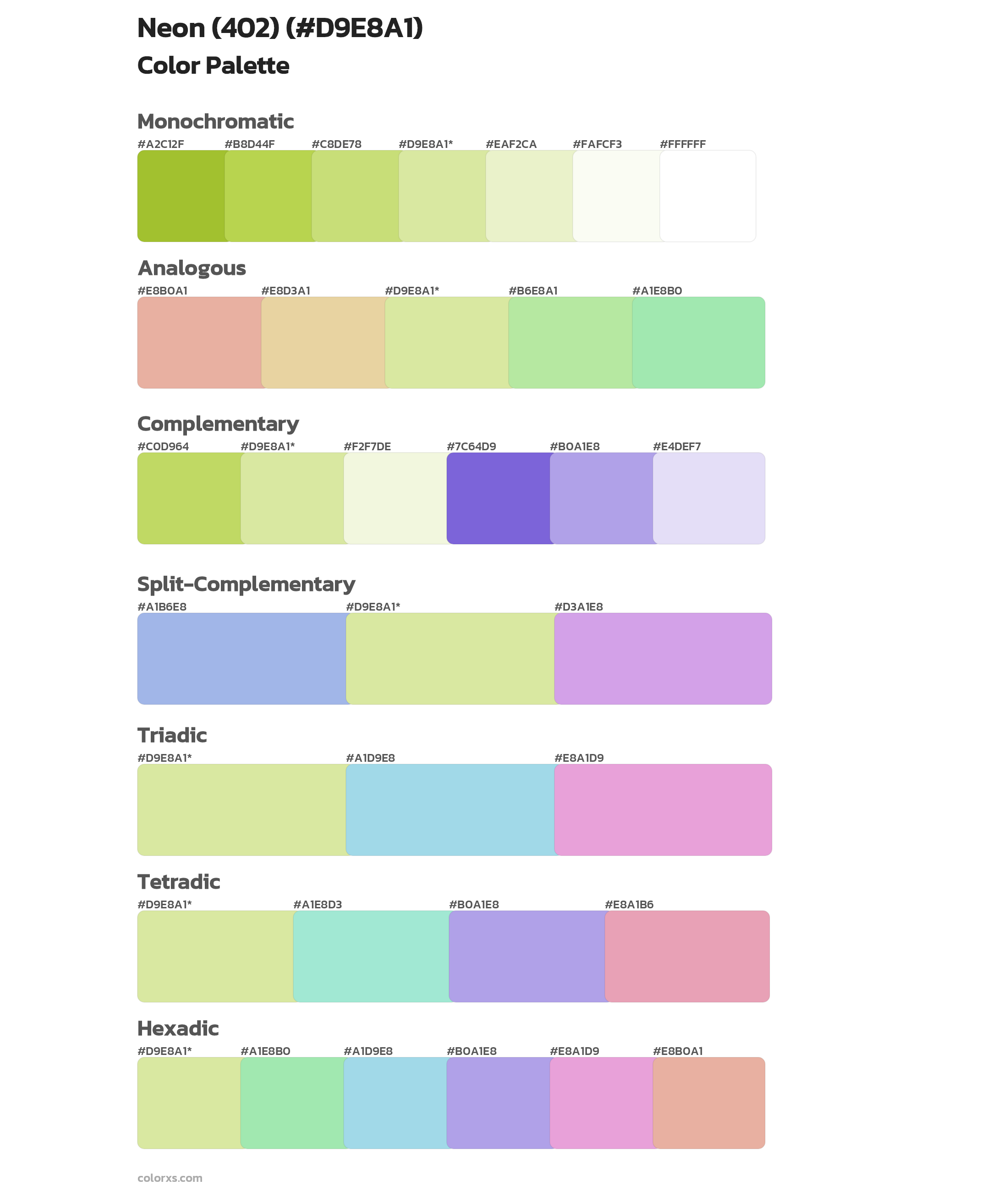 Benjamin Moore Neon (402) Paint coordinating colors and palettes ...