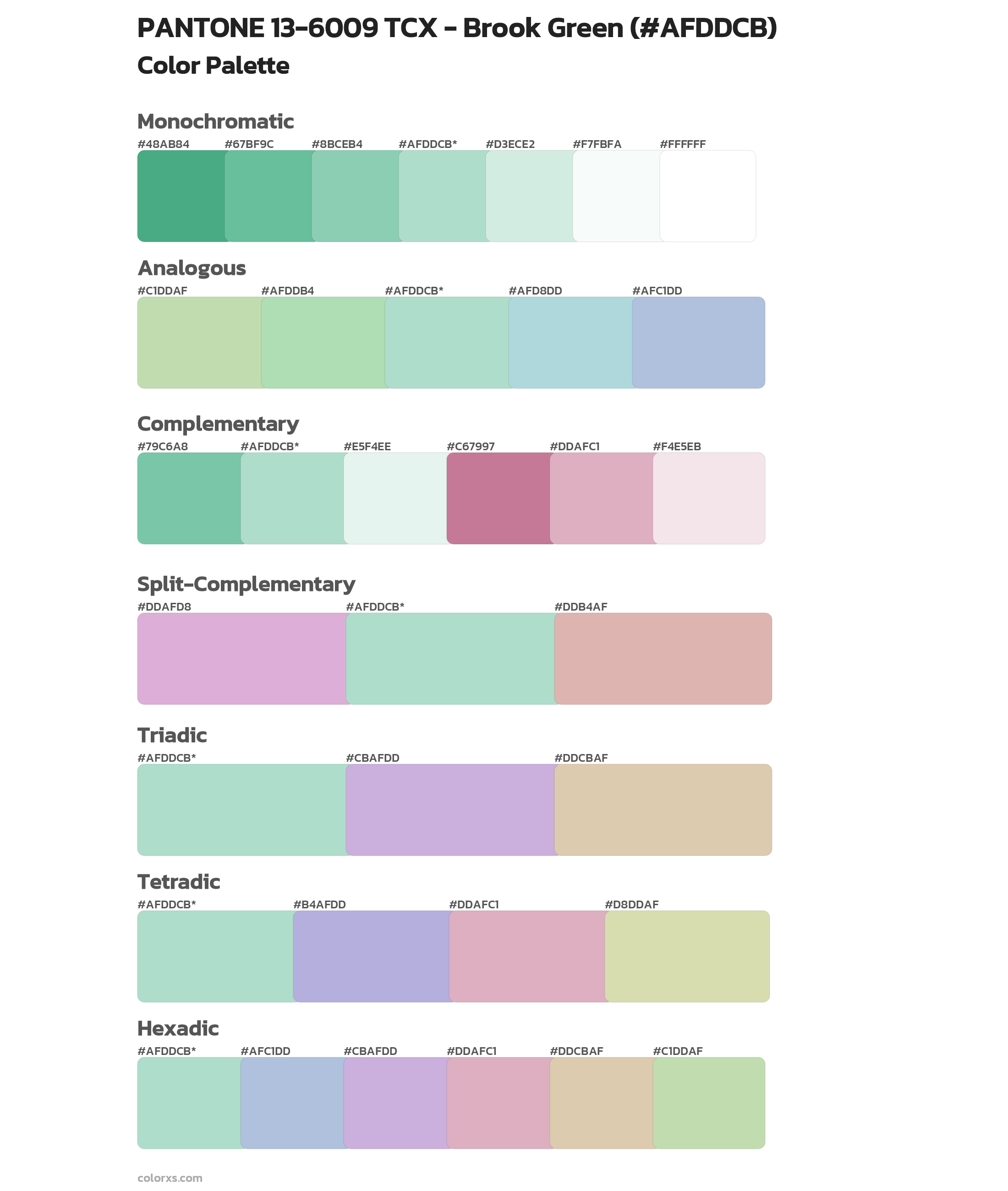 PANTONE 13-6009 TCX - Brook Green color palettes - colorxs.com