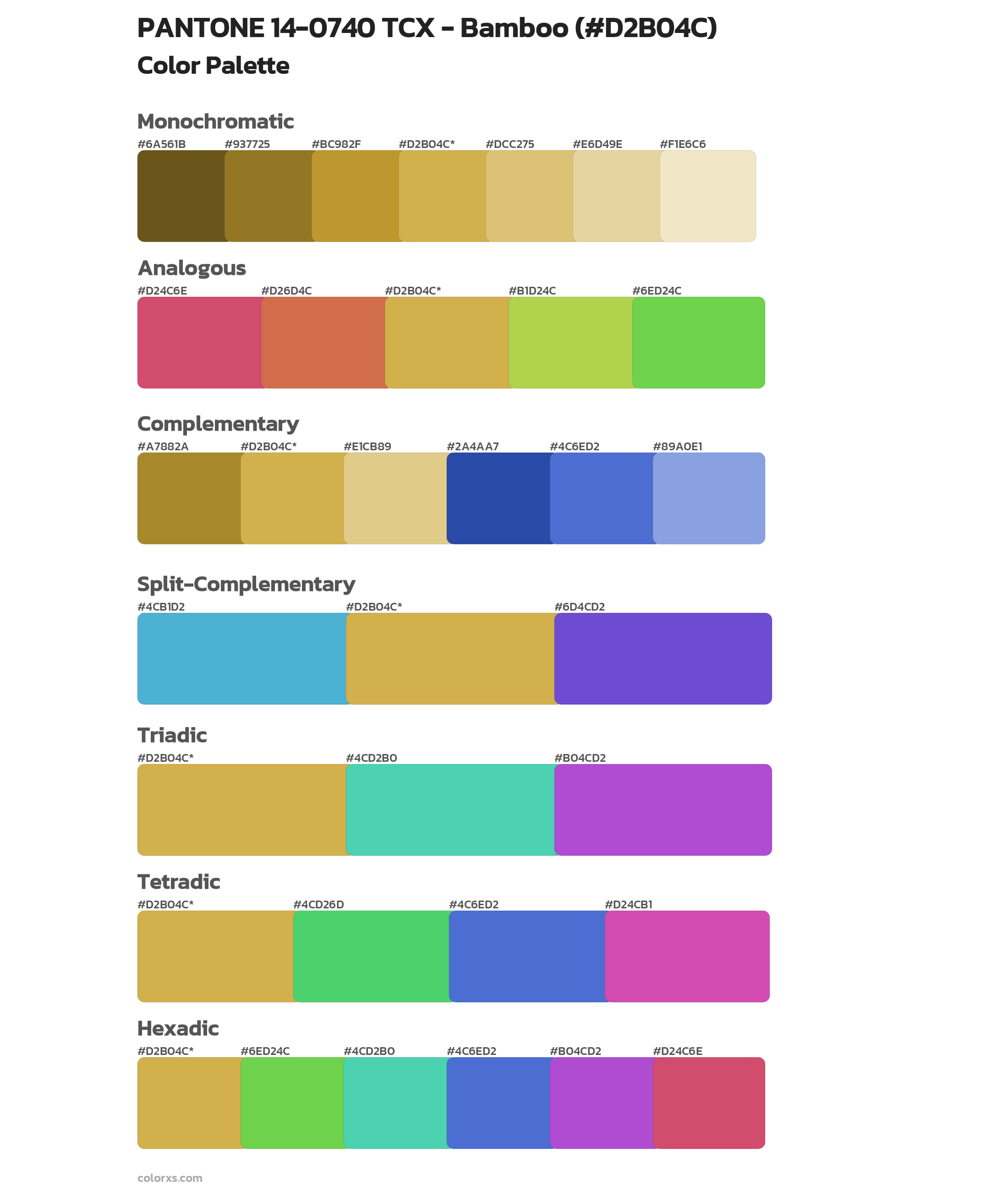 PANTONE 14-0740 TCX - Bamboo color palettes - colorxs.com
