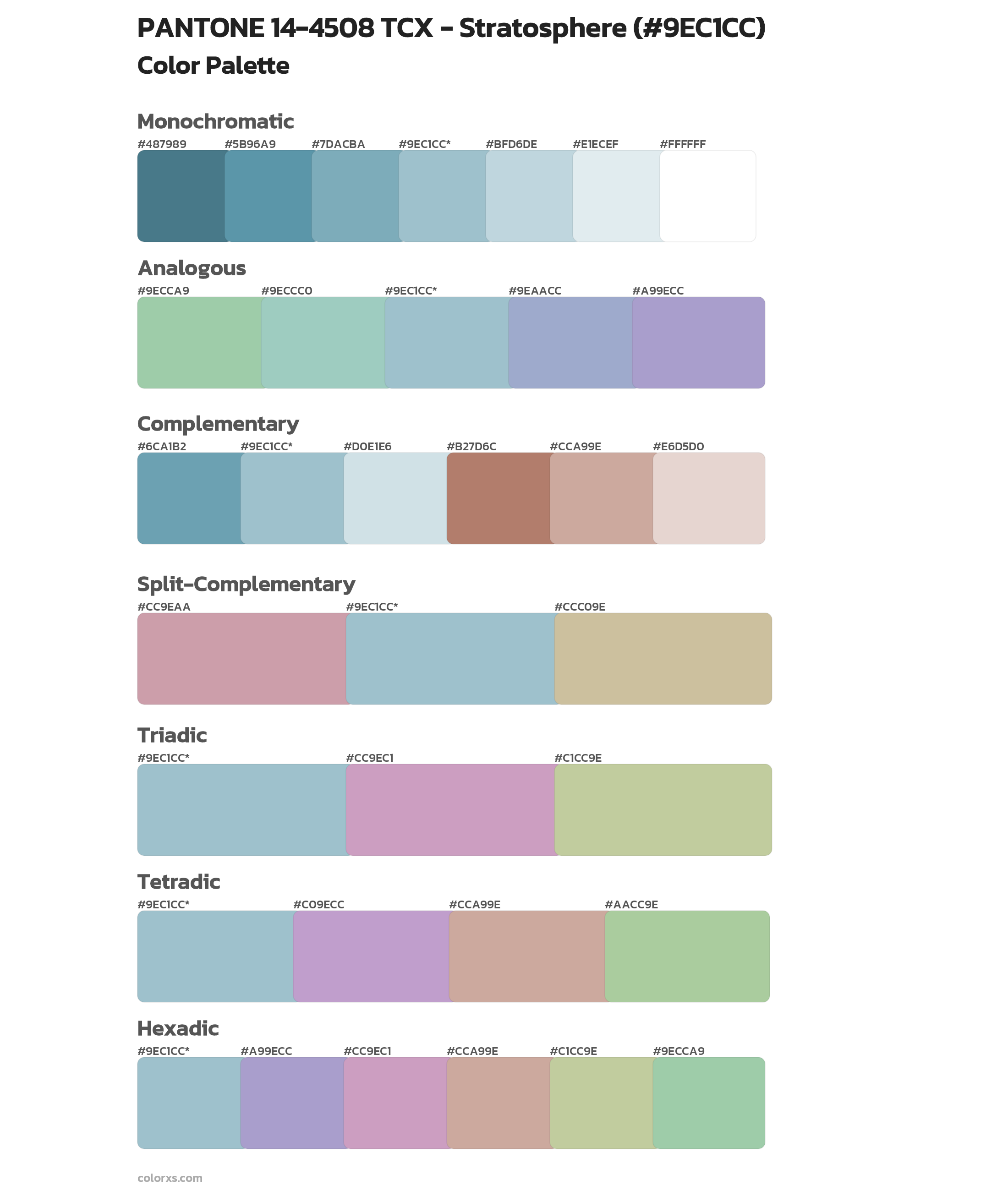 PANTONE 14 4508 TCX Stratosphere Color Palettes Colorxs