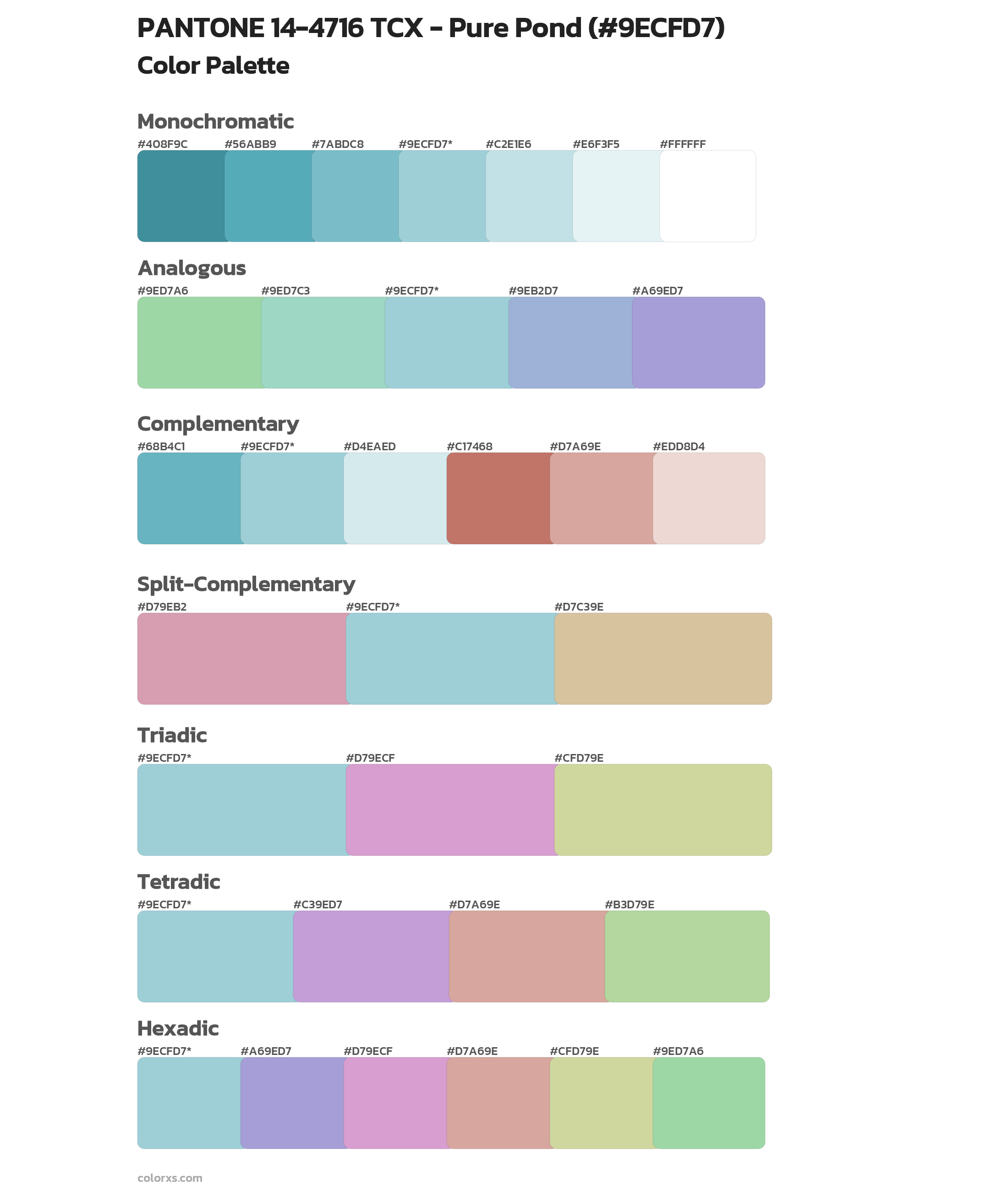 PANTONE 14-4716 TCX - Pure Pond color palettes - colorxs.com