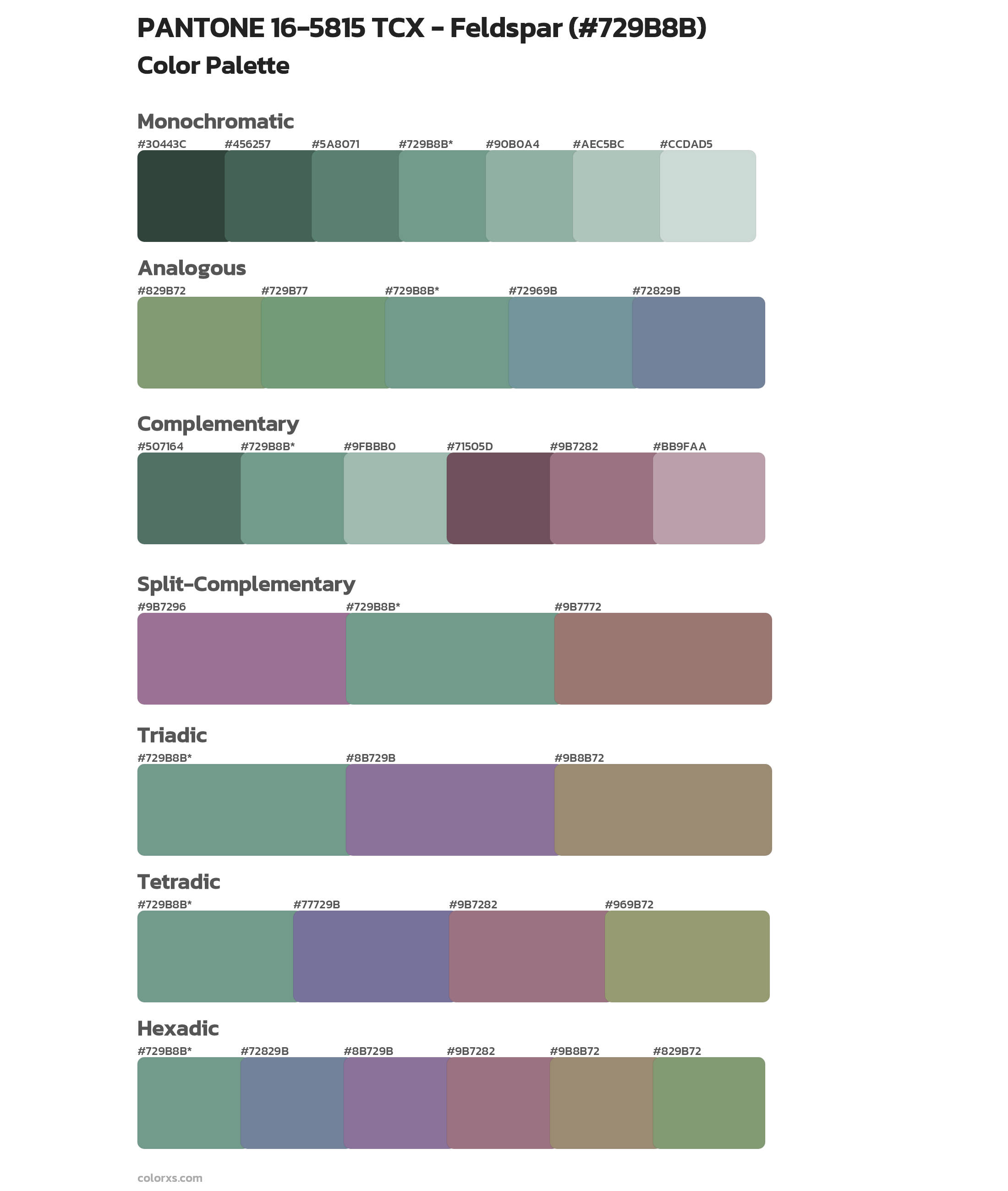 PANTONE 16-5815 TCX - Feldspar color palettes - colorxs.com