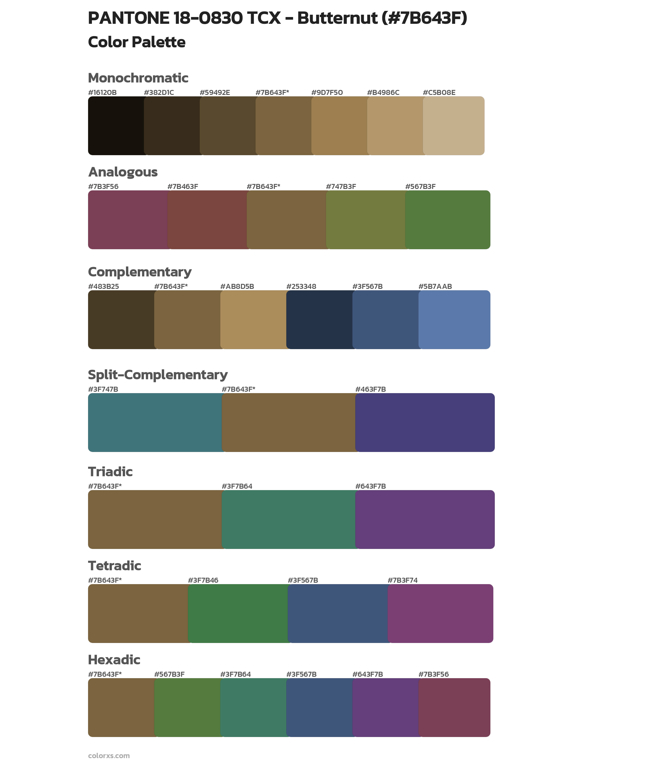 PANTONE 18-0830 TCX - Butternut color palettes - colorxs.com
