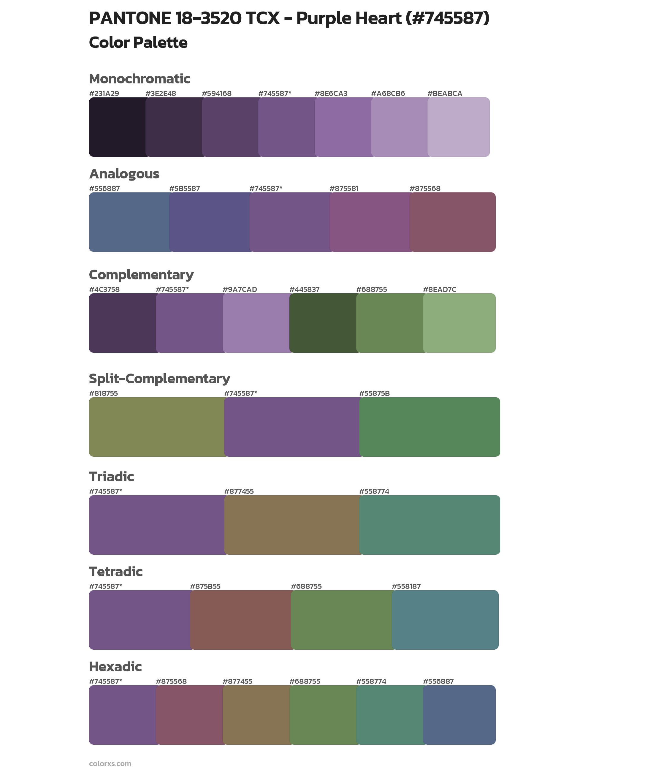 PANTONE 18-3520 TCX - Purple Heart color palettes and color scheme ...