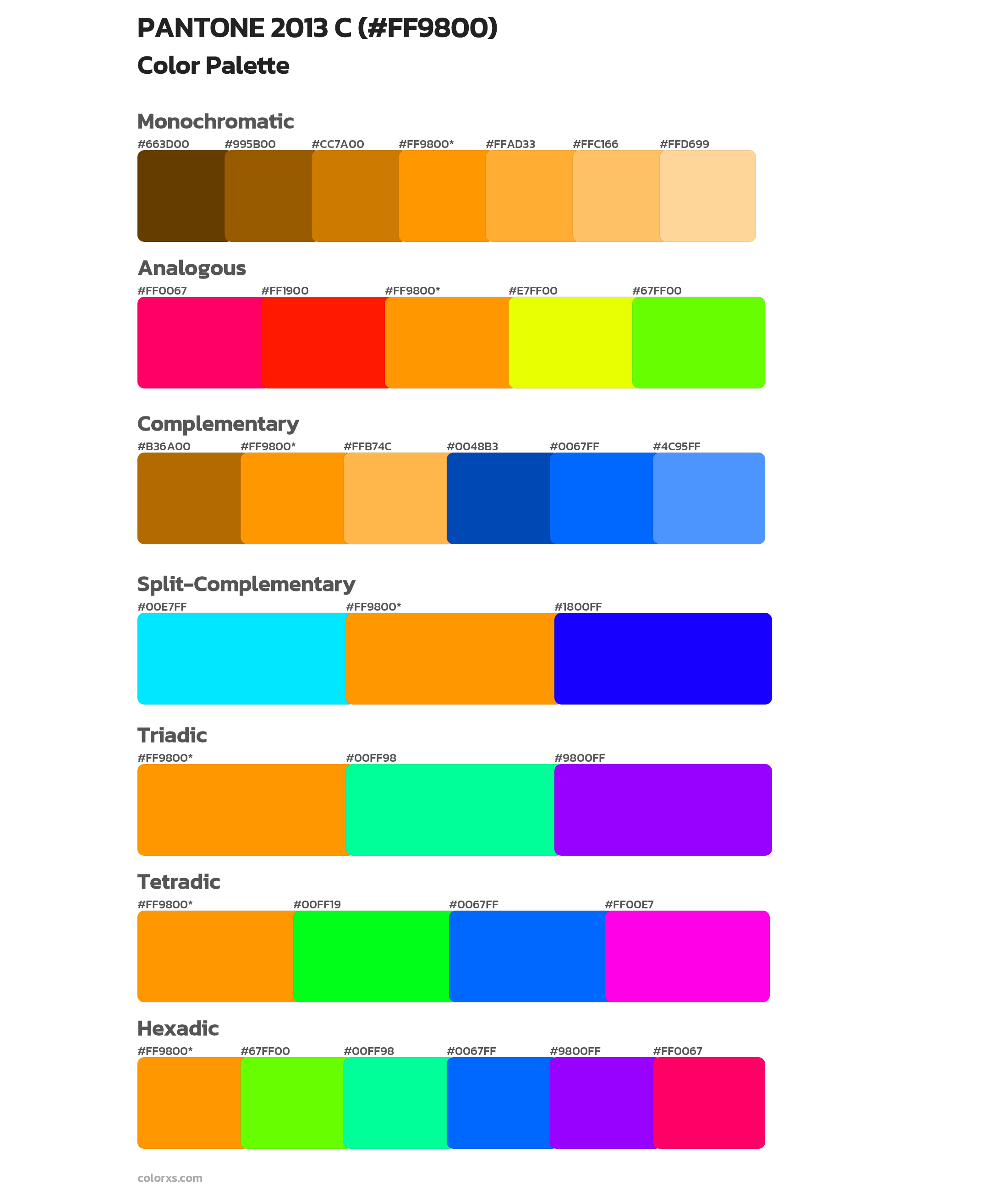 PANTONE 2013 C color palettes - colorxs.com