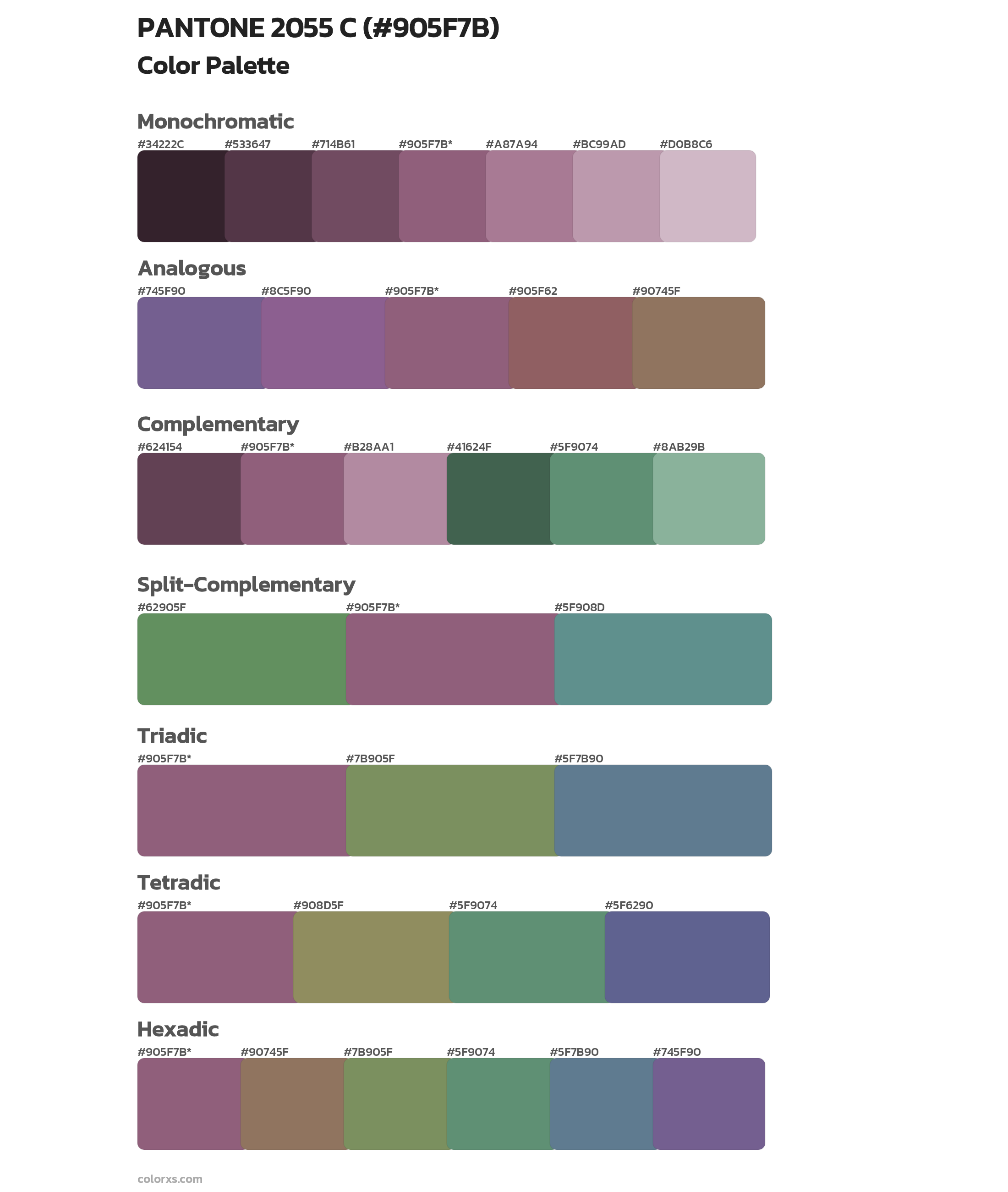 PANTONE 2055 C color palettes - colorxs.com