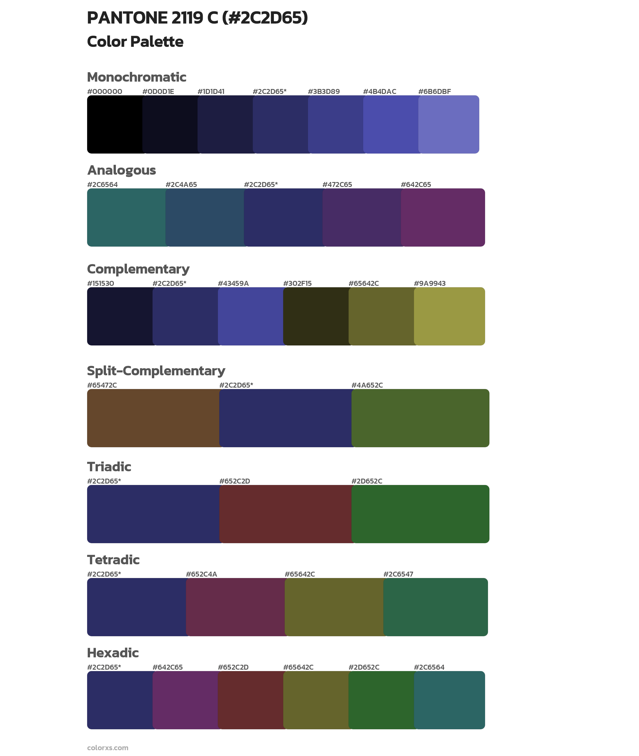 PANTONE 2119 C color palettes - colorxs.com