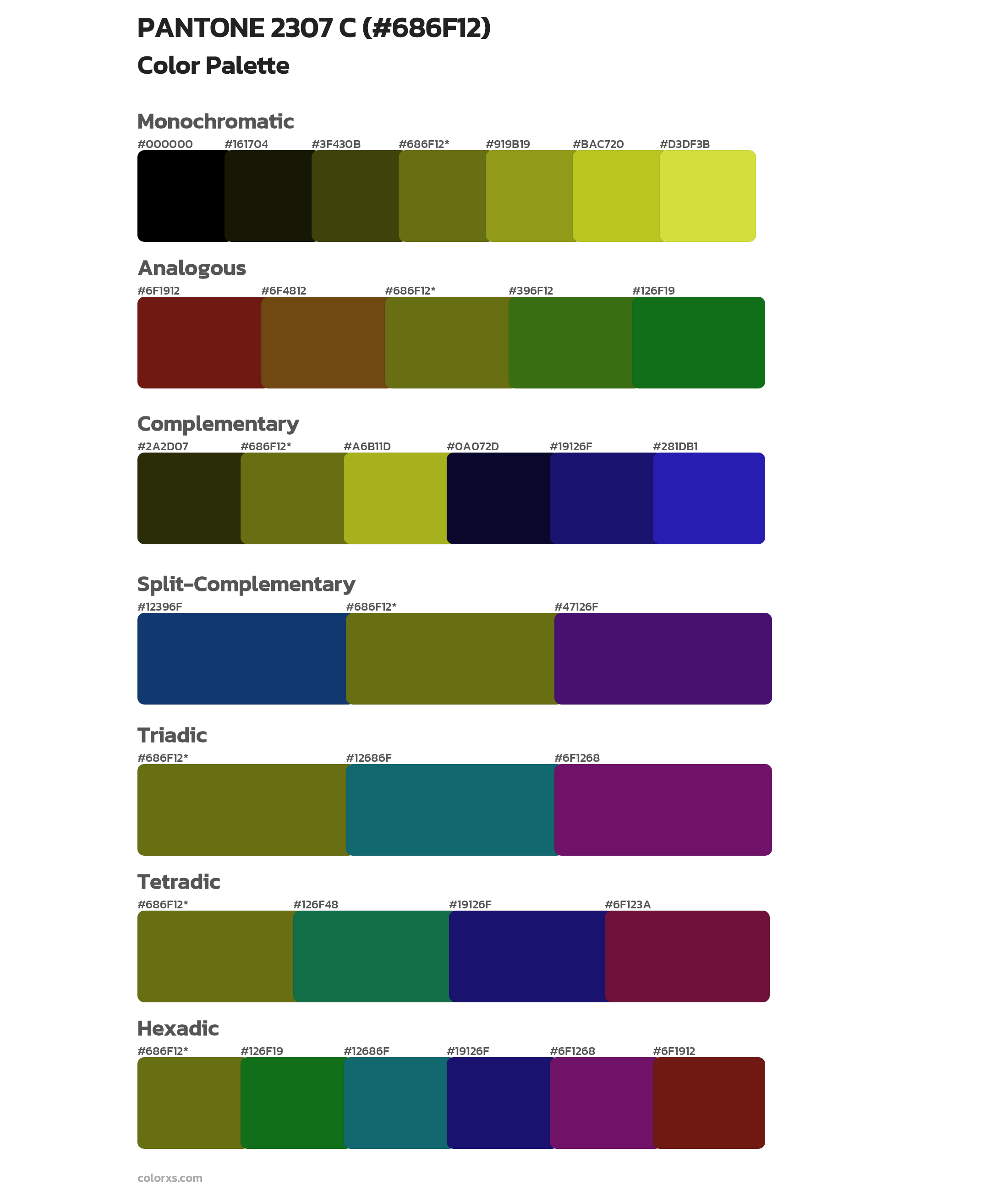 PANTONE 2307 C color palettes - colorxs.com