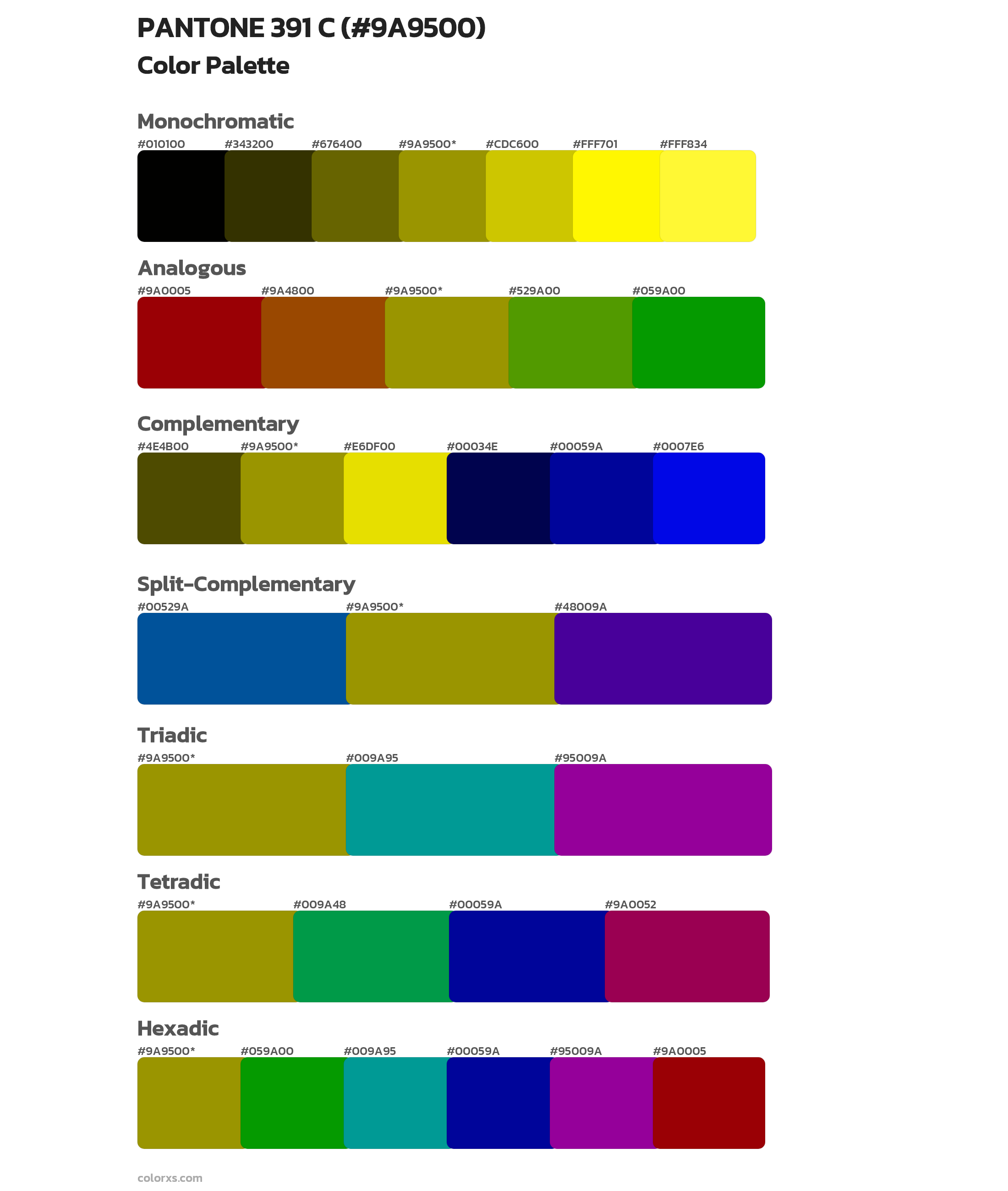 PANTONE 391 C color palettes - colorxs.com