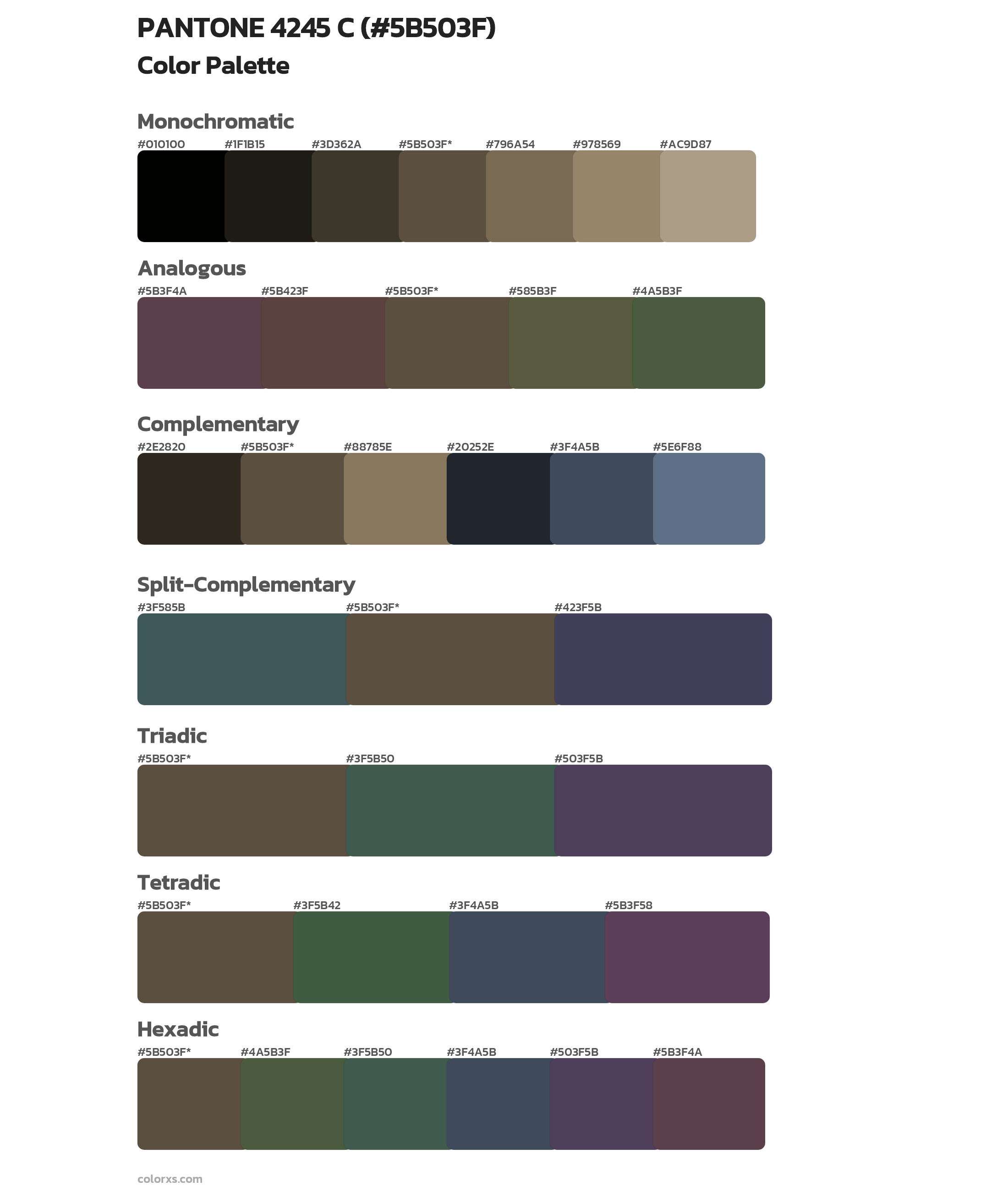 PANTONE 4245 C color palettes - colorxs.com