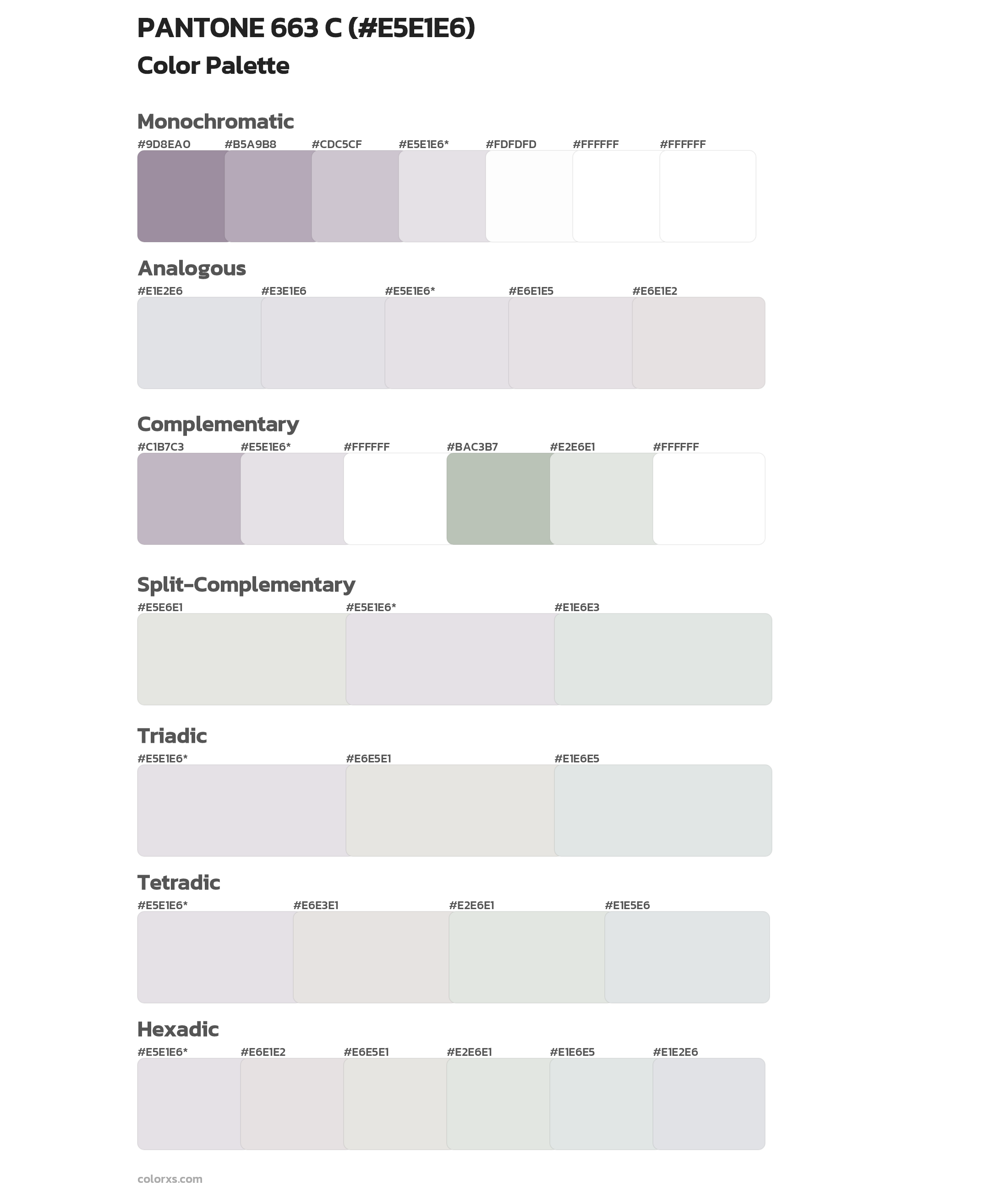 PANTONE 663 C color palettes - colorxs.com