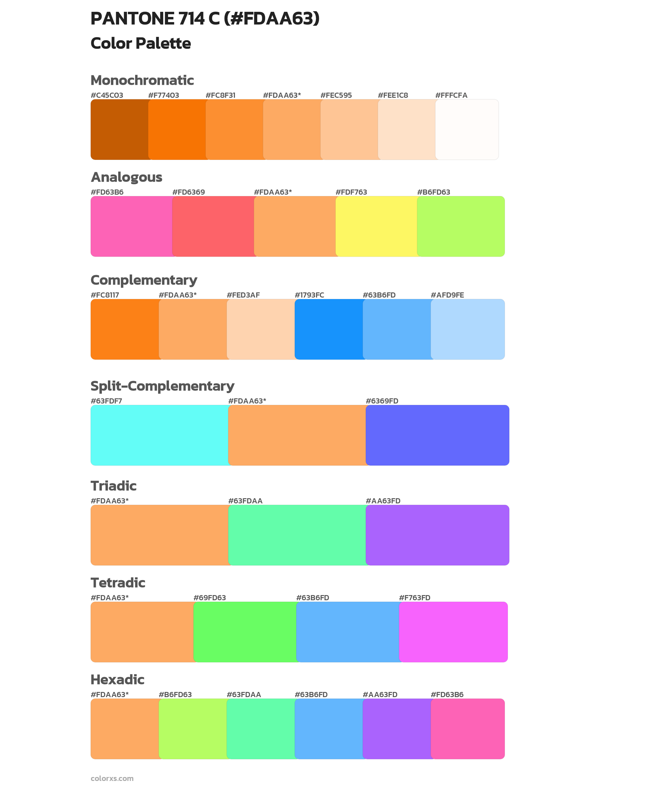 PANTONE 714 C color palettes - colorxs.com