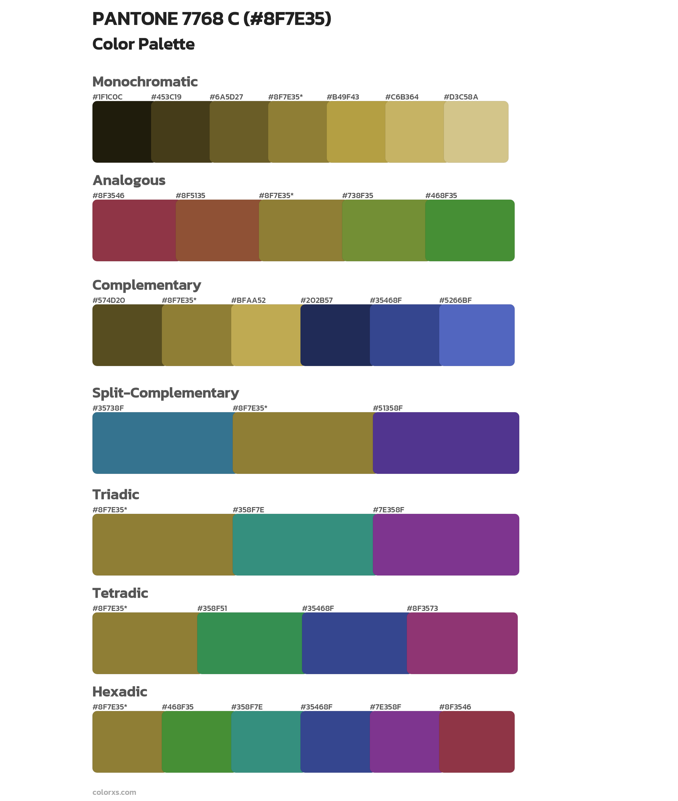 PANTONE 7768 C color palettes - colorxs.com