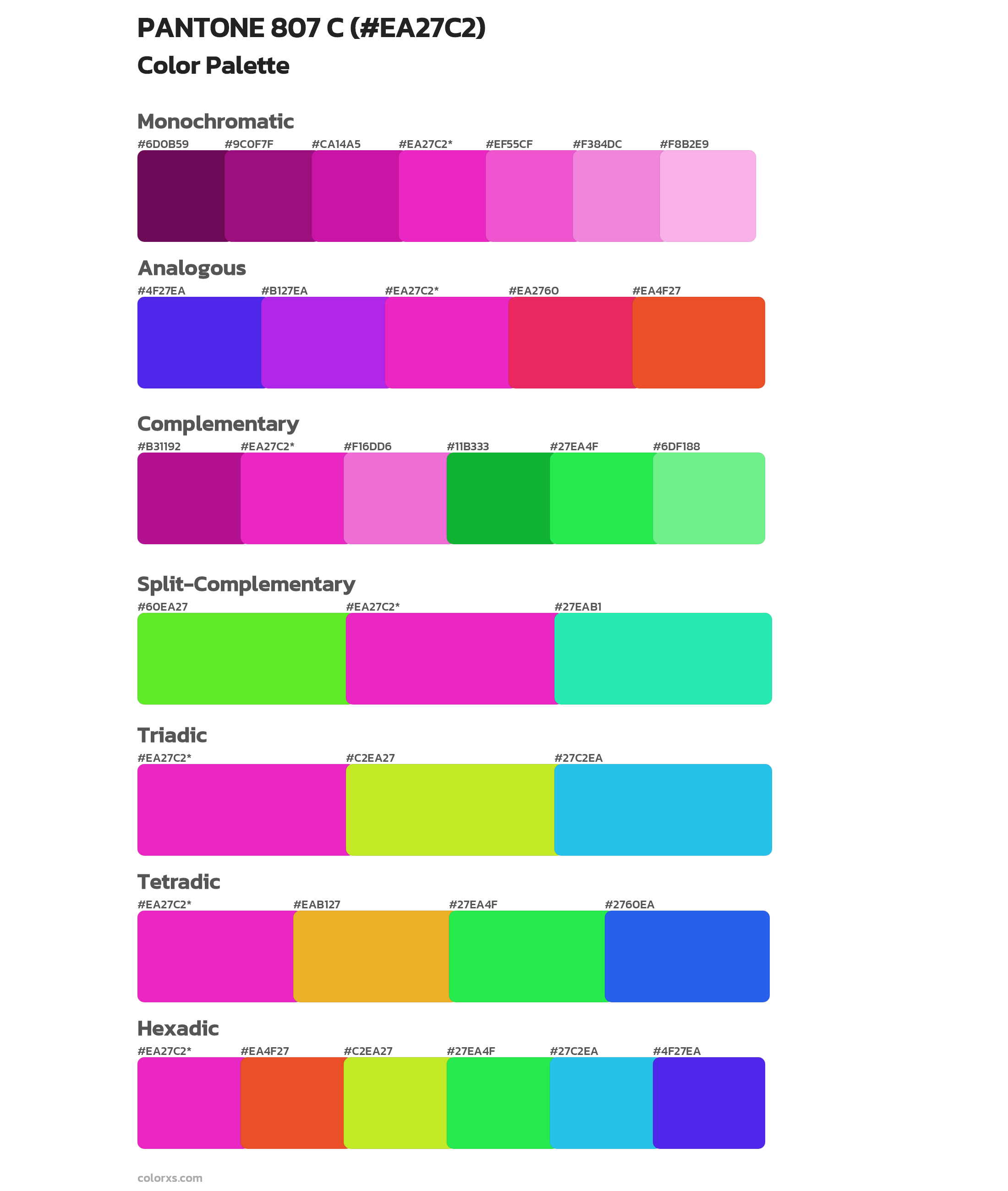 PANTONE 807 C color palettes - colorxs.com