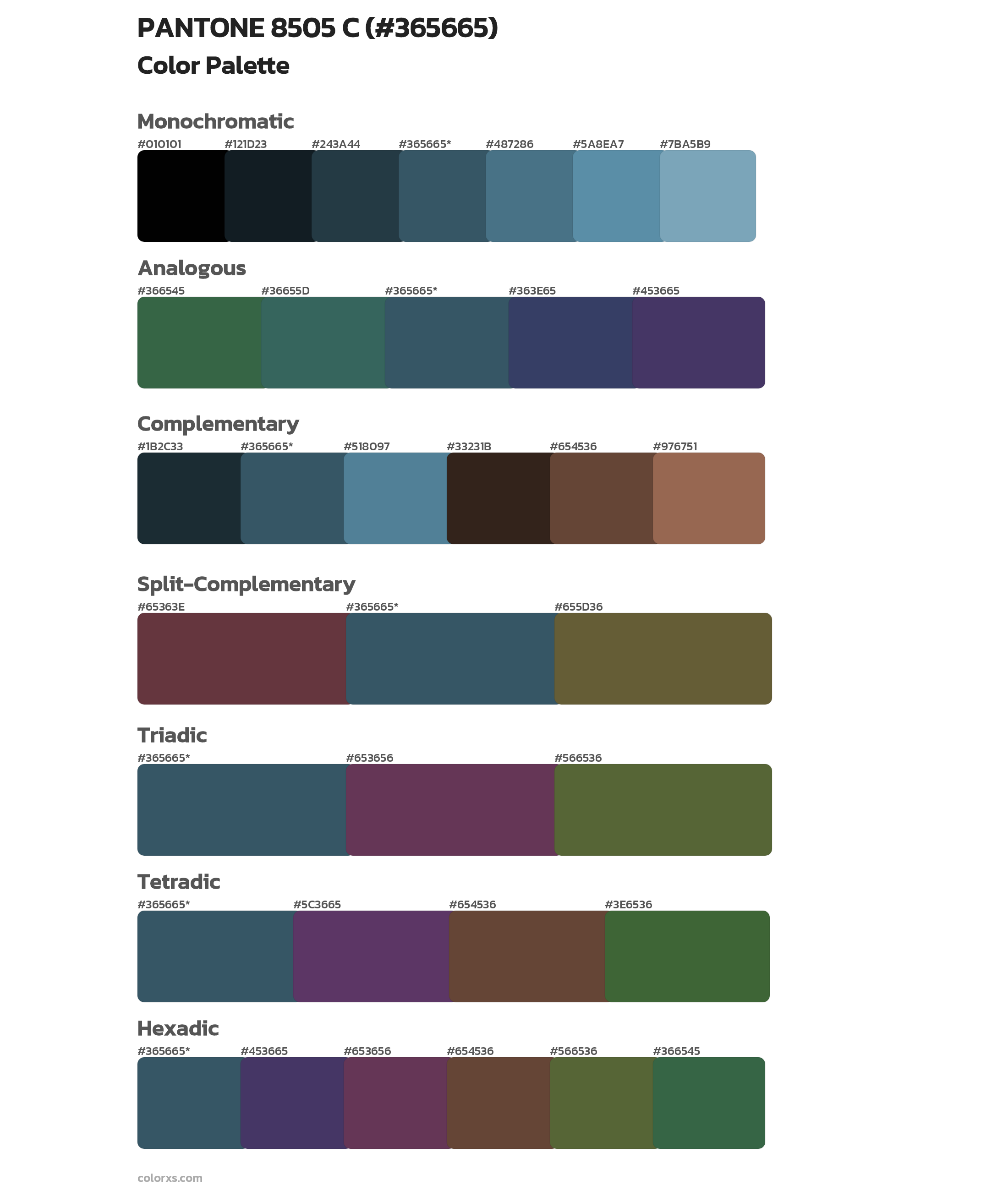 PANTONE 8505 C color palettes - colorxs.com