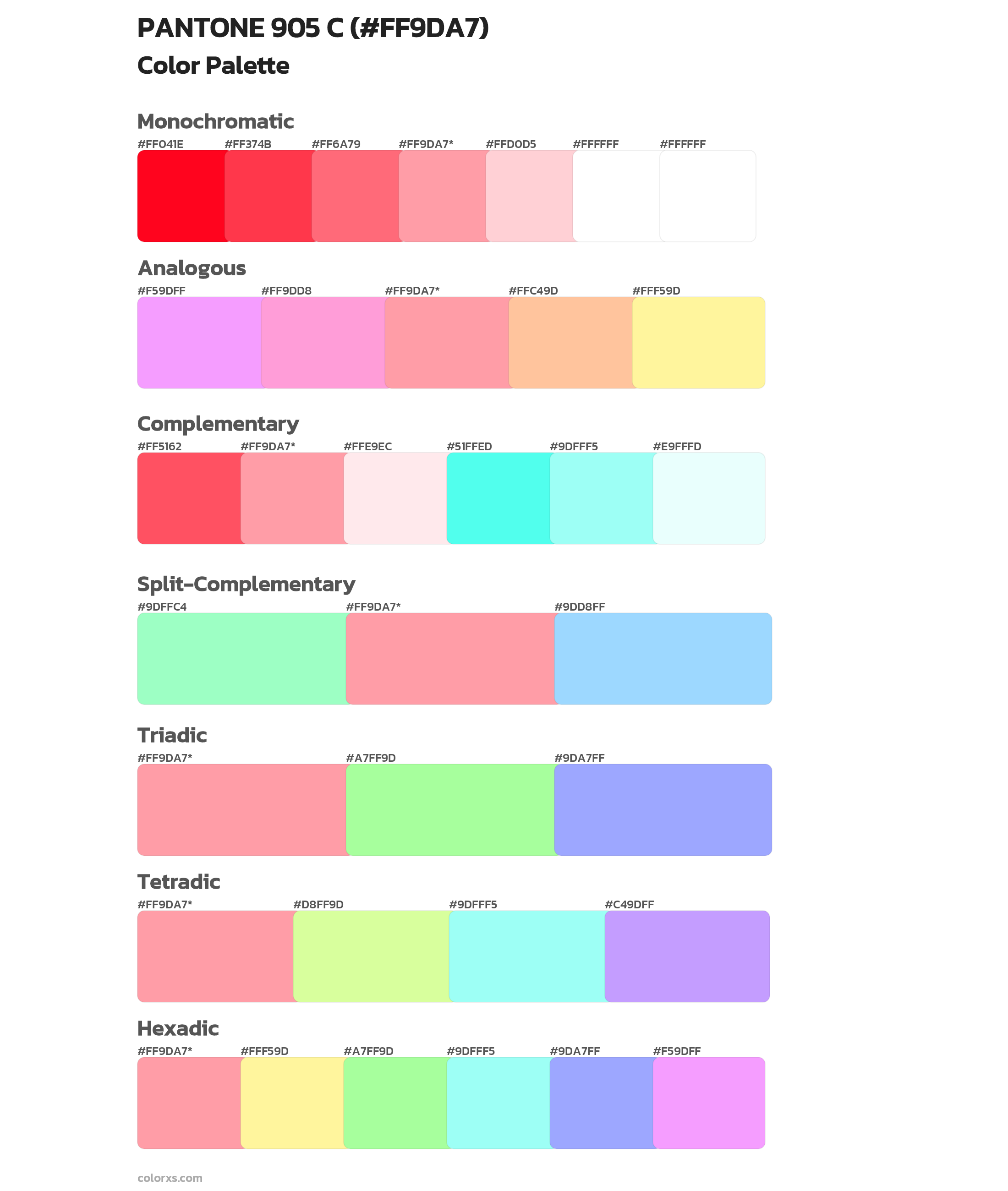 PANTONE 905 C color palettes - colorxs.com