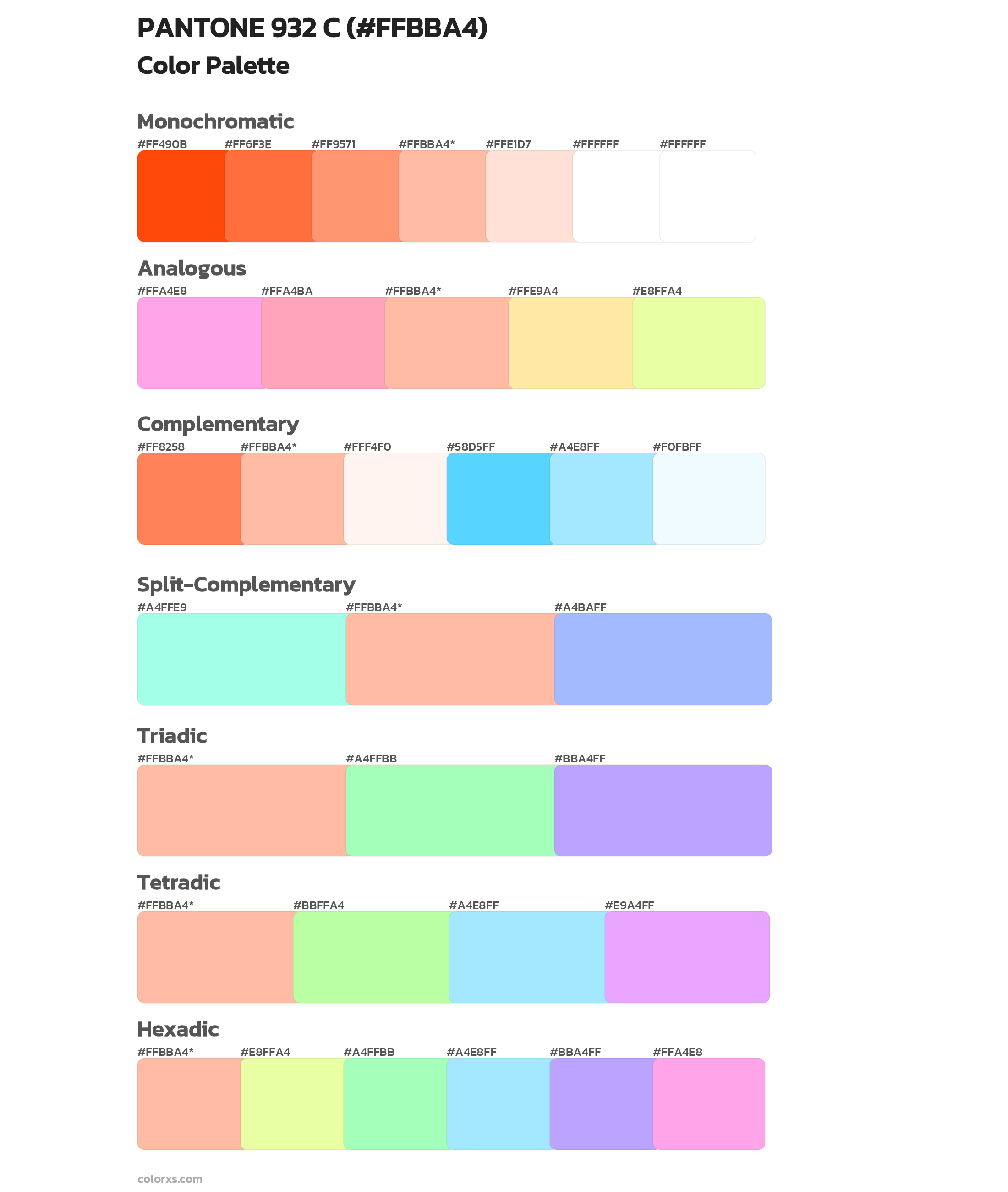 PANTONE 932 C color palettes - colorxs.com