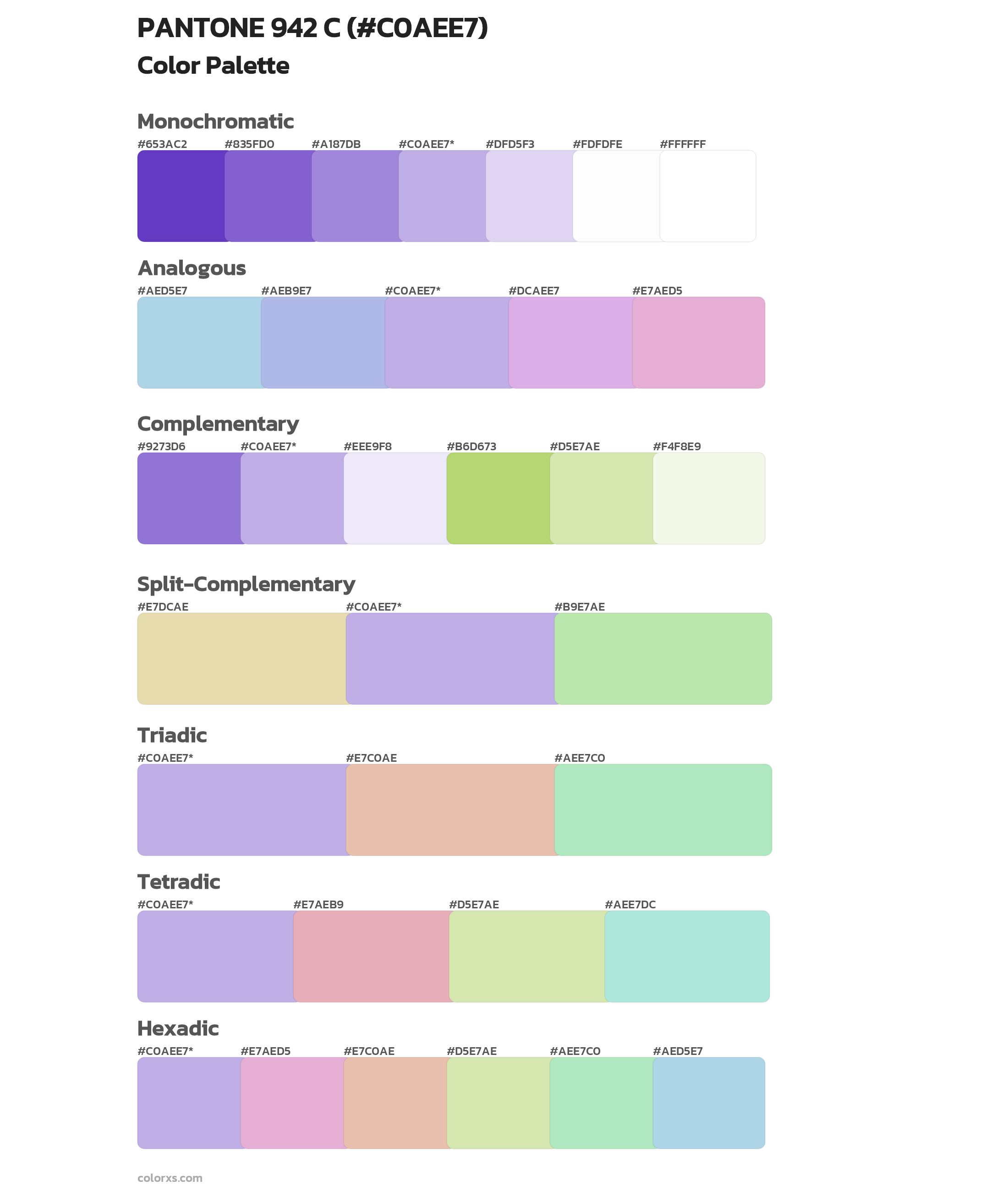 PANTONE 942 C color palettes - colorxs.com
