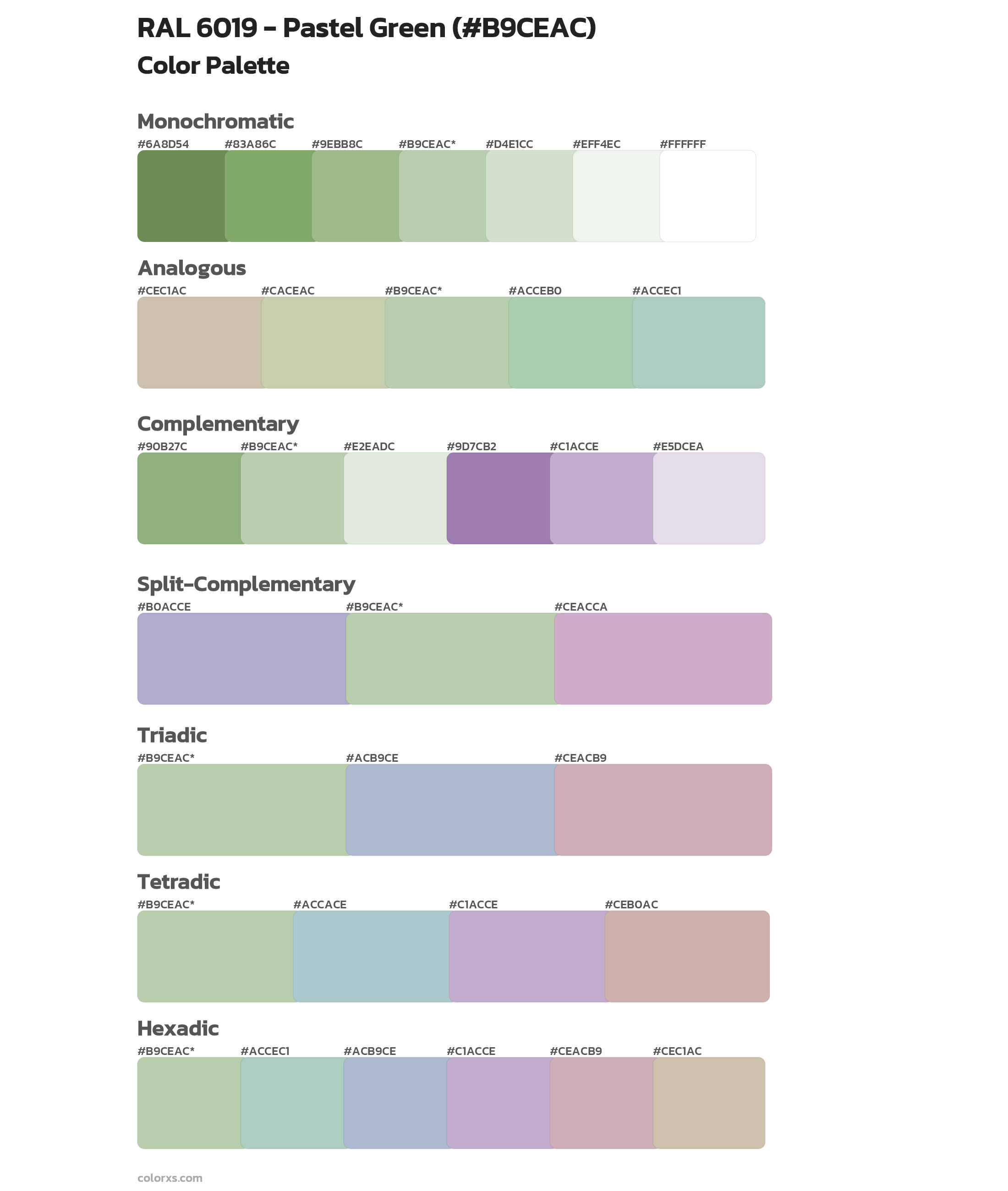 RAL 6019 Pastel Green Color Palettes Colorxs