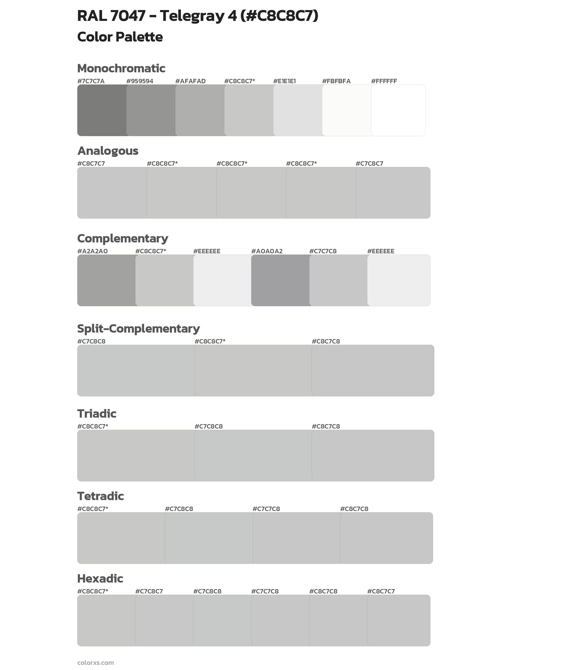 RAL 7047 Telegray 4 Color Palettes And Color Scheme Combinations