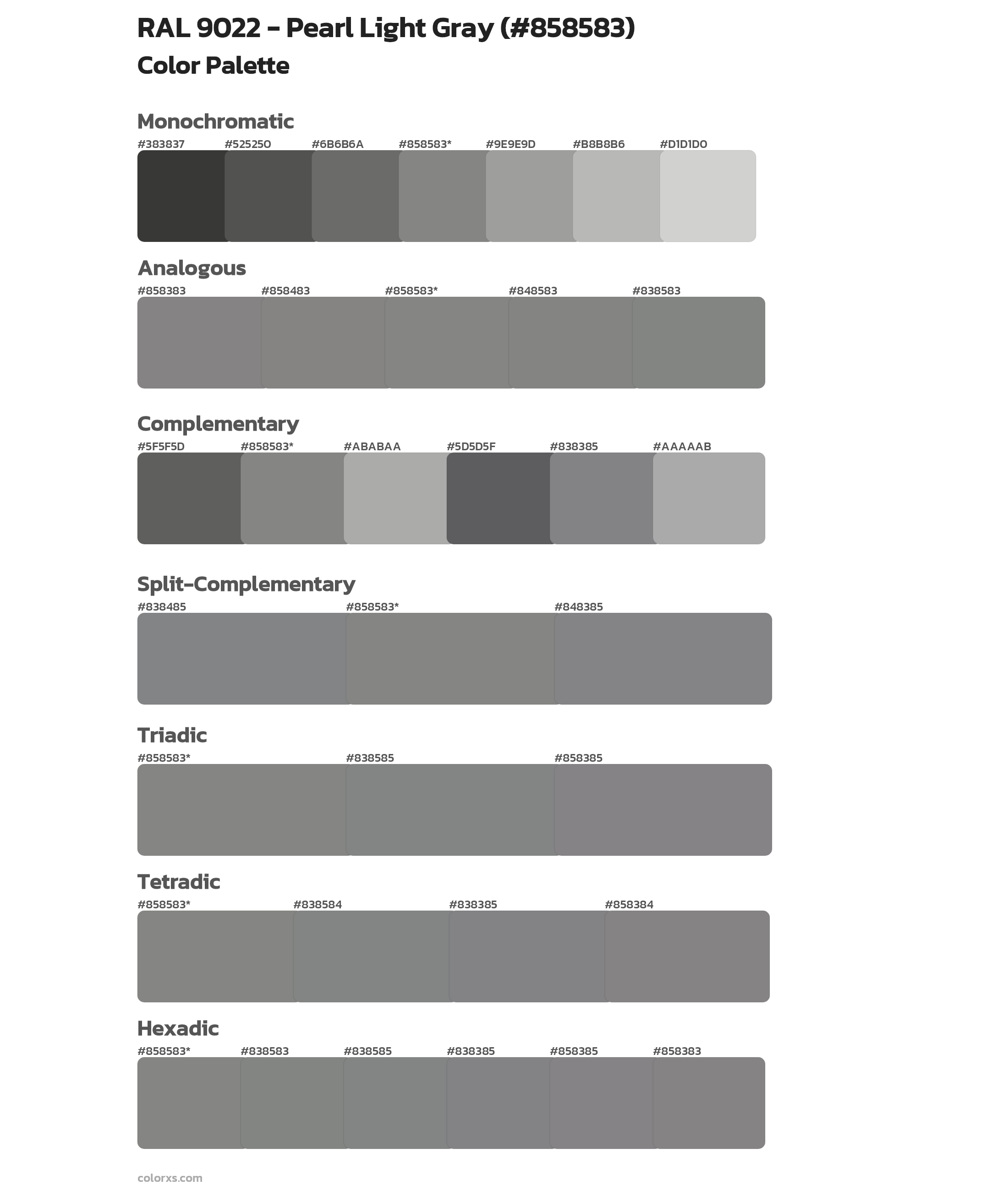 RAL 9022 Pearl Light Gray Color Palettes And Color Scheme RAL 9022 Pearl Light Gray Color Palettes And Color Scheme