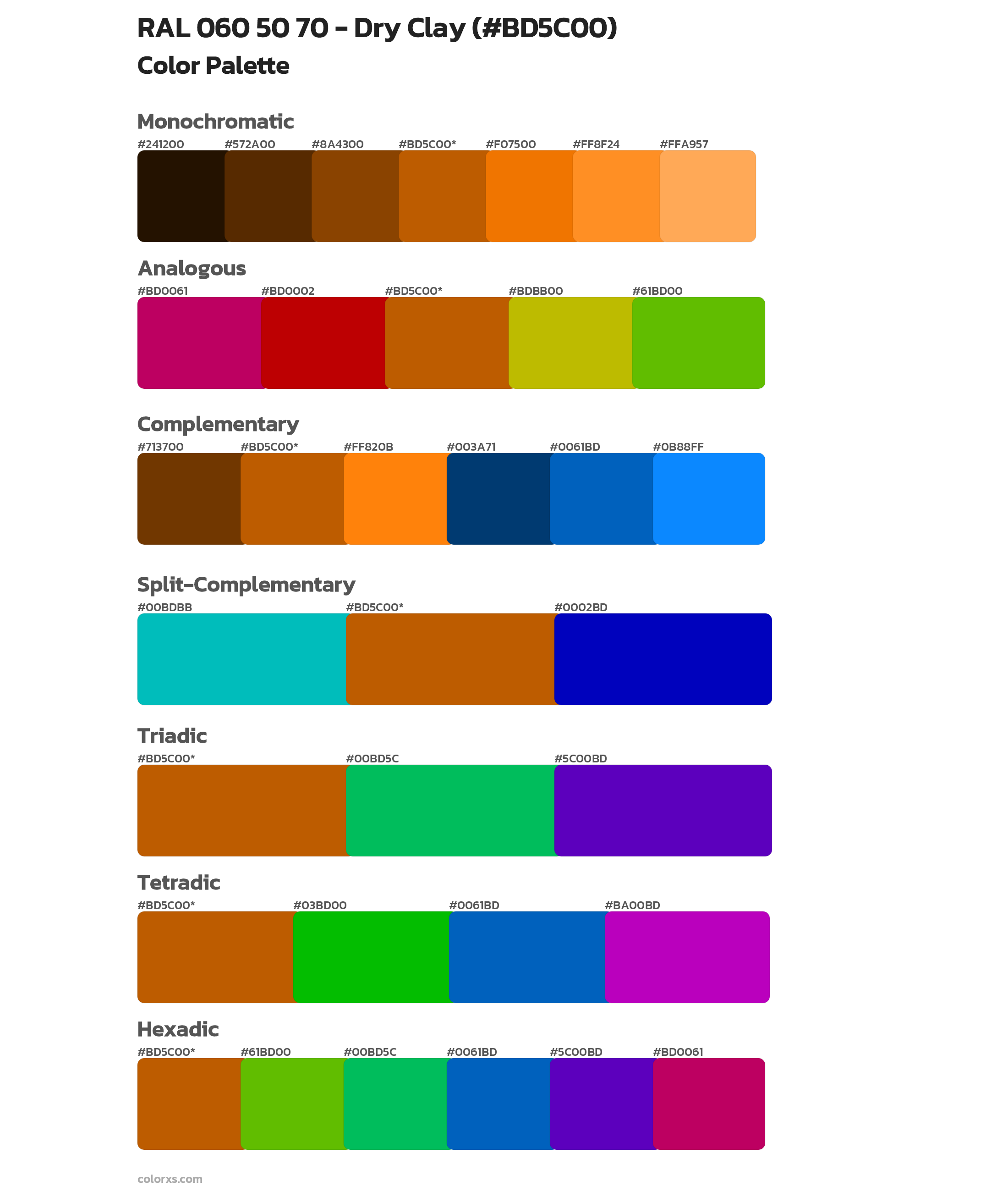 RAL 060 50 70 - Dry Clay color palettes - colorxs.com