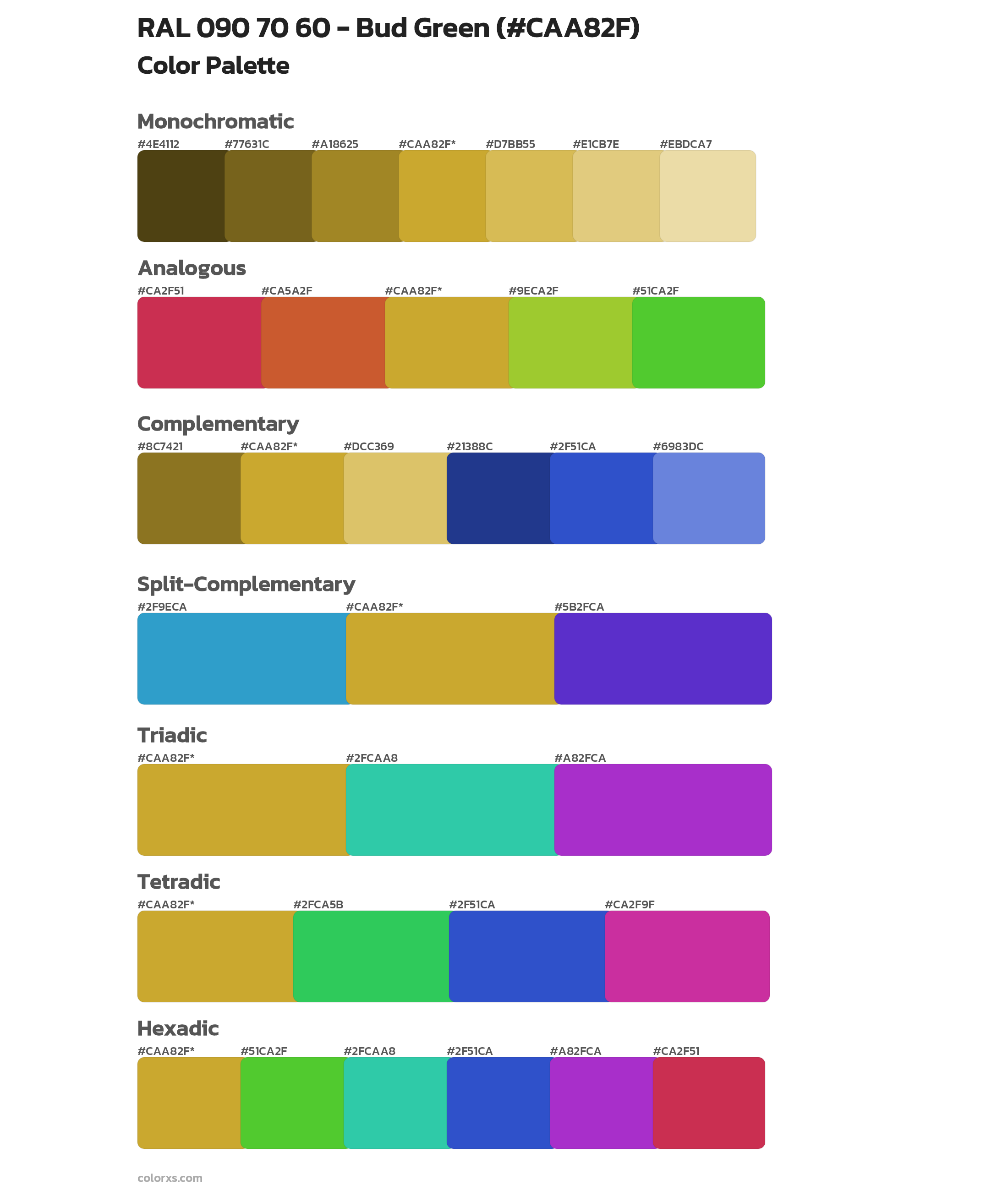RAL 090 70 60 - Bud Green color palettes - colorxs.com