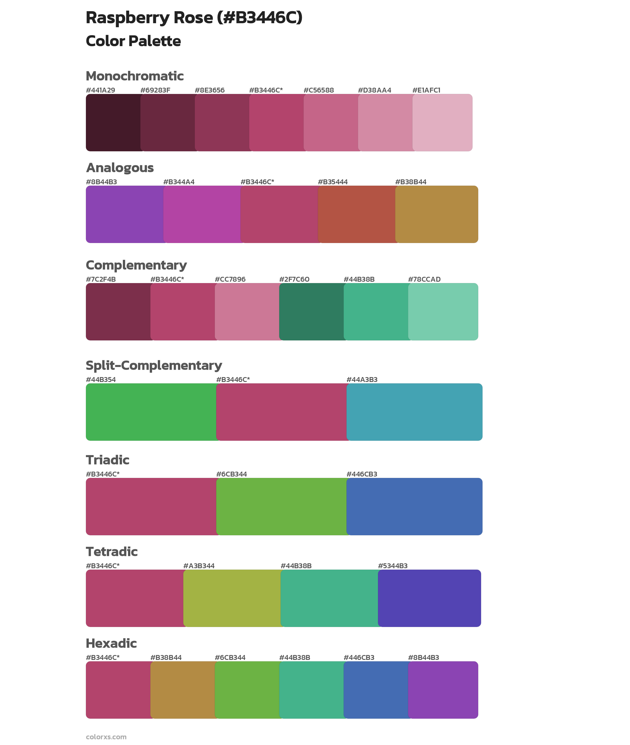 Raspberry Rose color palettes - colorxs.com