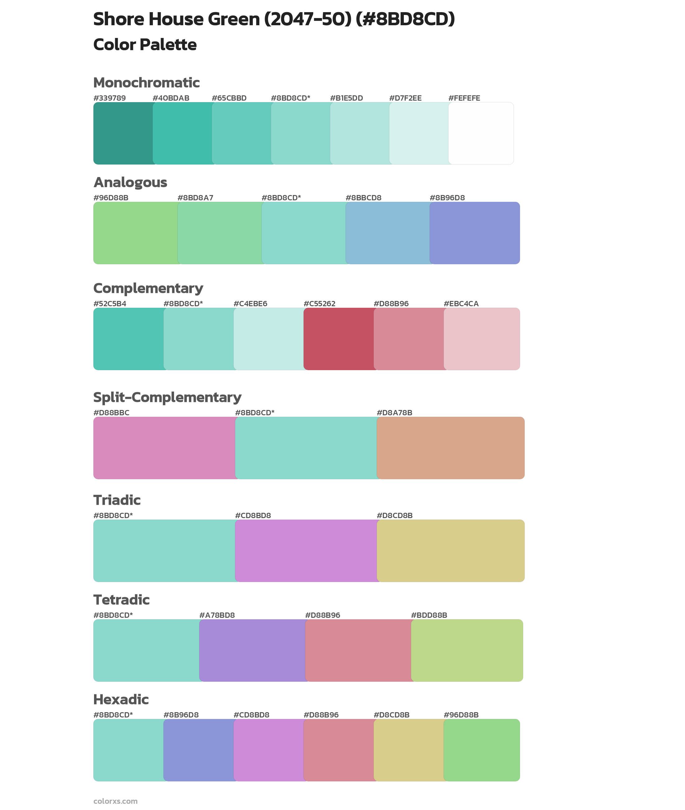 Benjamin Moore Shore House Green (2047-50) Paint coordinating colors ...
