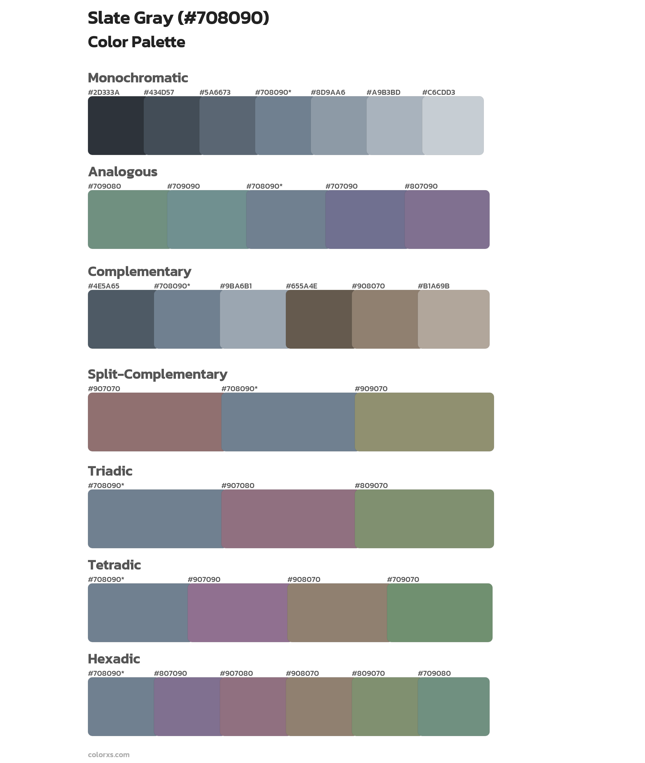 Slate Gray Color Palettes Colorxs Slate Gray Color Palettes Colorxs