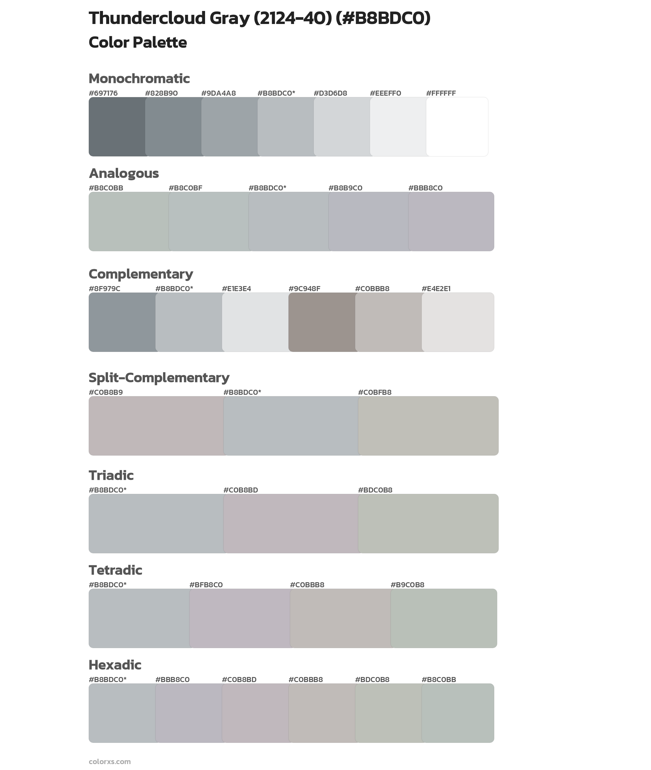 Benjamin Moore Thundercloud Gray (2124-40) Paint coordinating colors ...