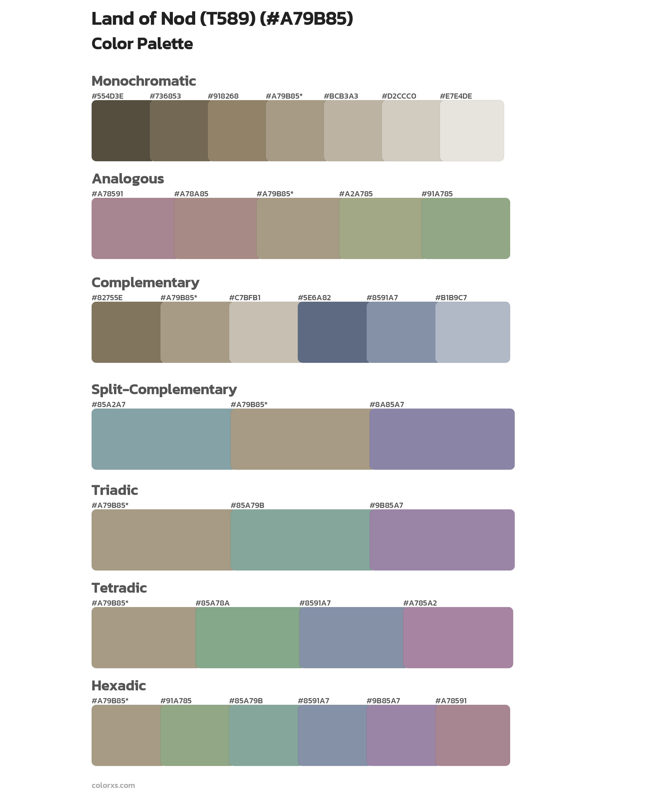 Valspar Land of Nod (T589) Paint coordinating colors and palettes ...