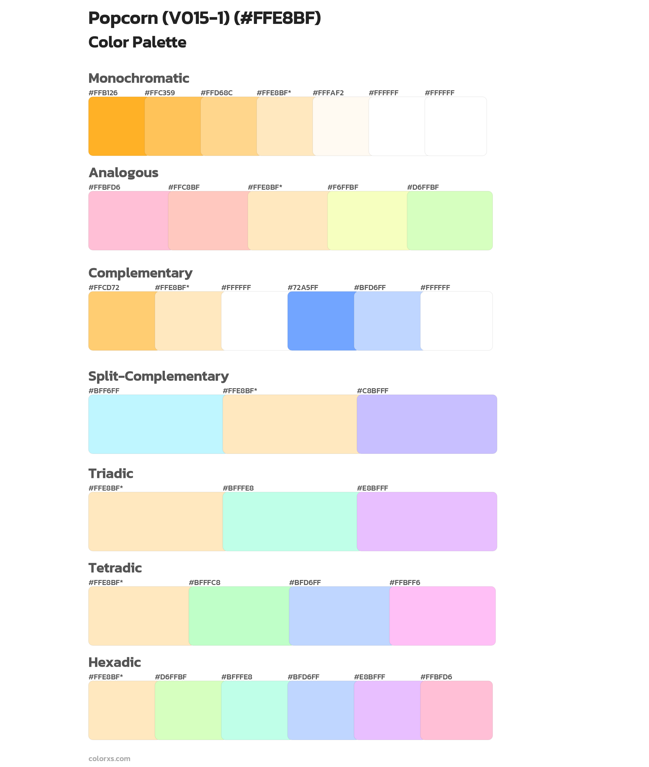Valspar Popcorn (V015-1) Paint coordinating colors and palettes ...