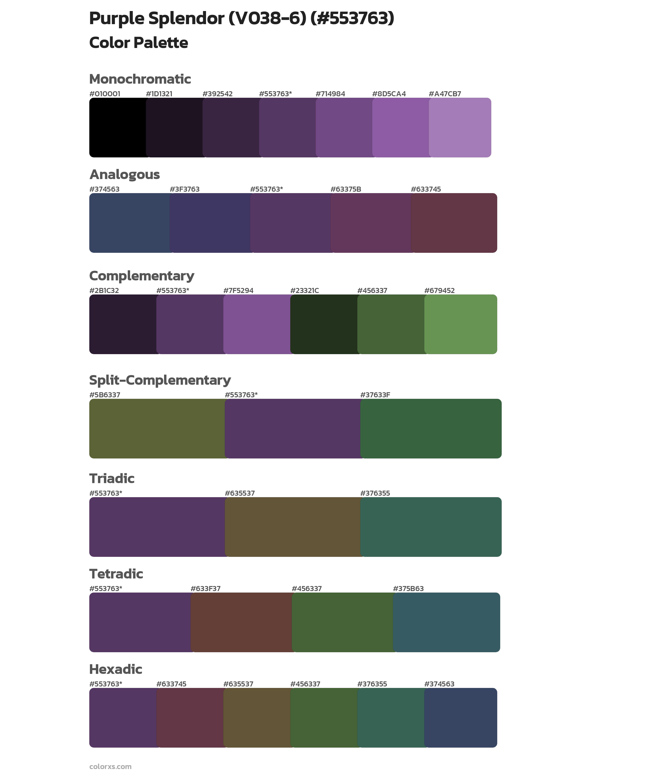 Valspar Purple Splendor (V038-6) Paint coordinating colors and palettes ...