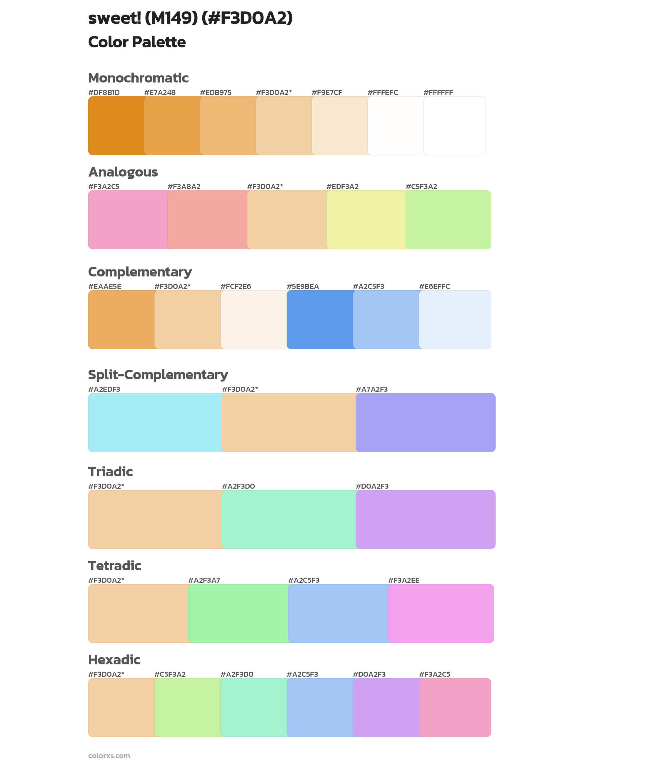 Valspar sweet! (M149) Paint coordinating colors and palettes - colorxs.com