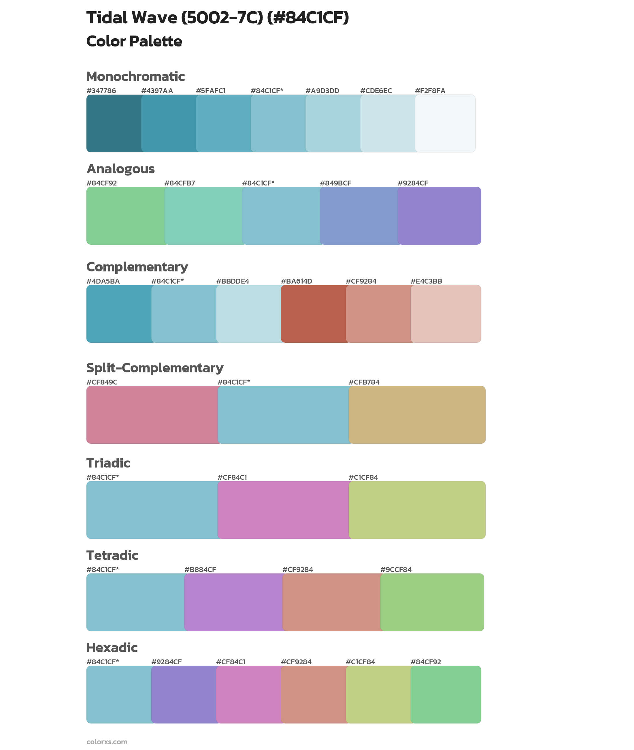 Valspar Tidal Wave (5002-7C) Paint coordinating colors and palettes ...