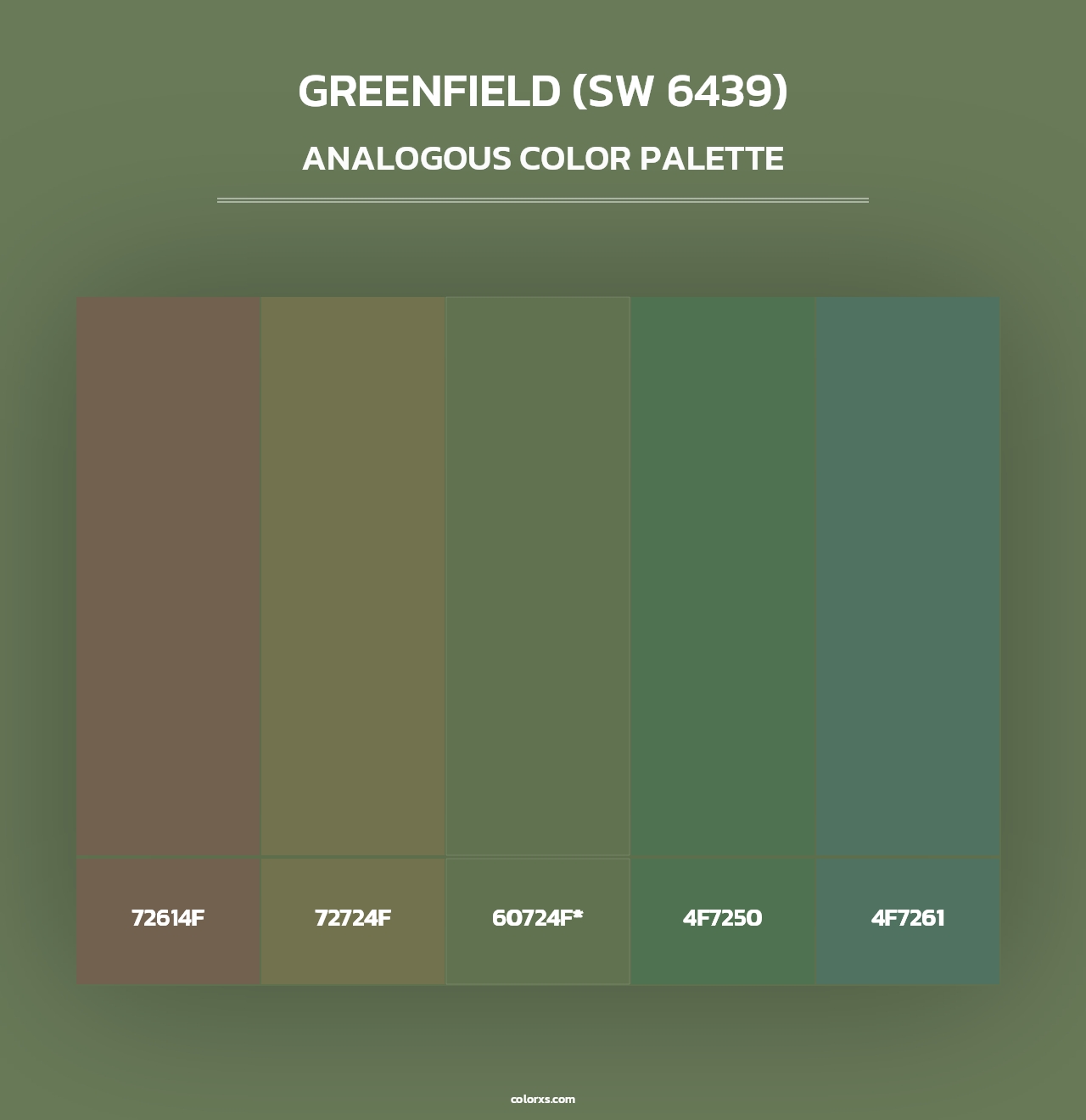 Sherwin Williams Greenfield (SW 6439) Paint coordinating colors and ...
