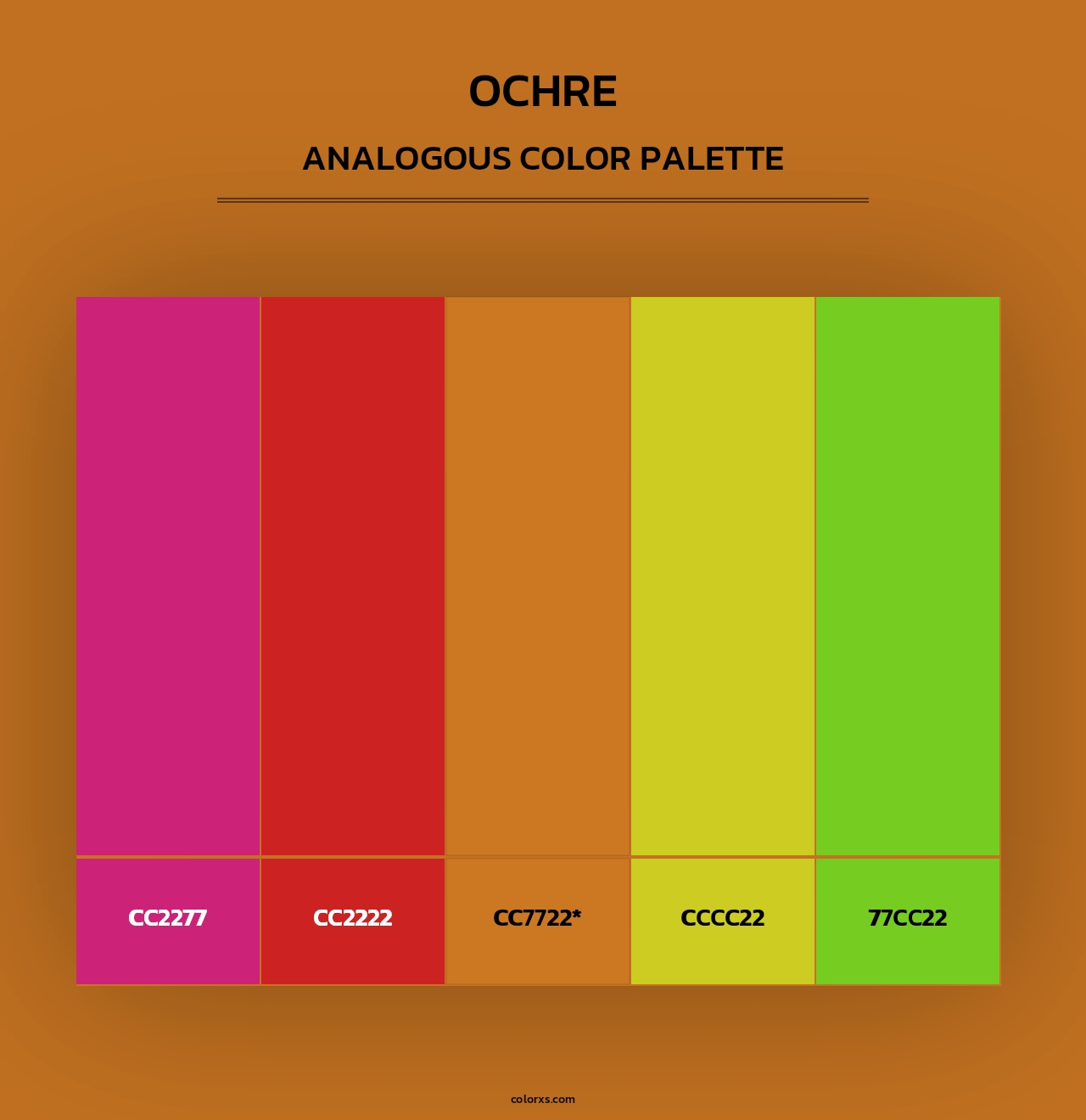 Ochre color palettes - colorxs.com