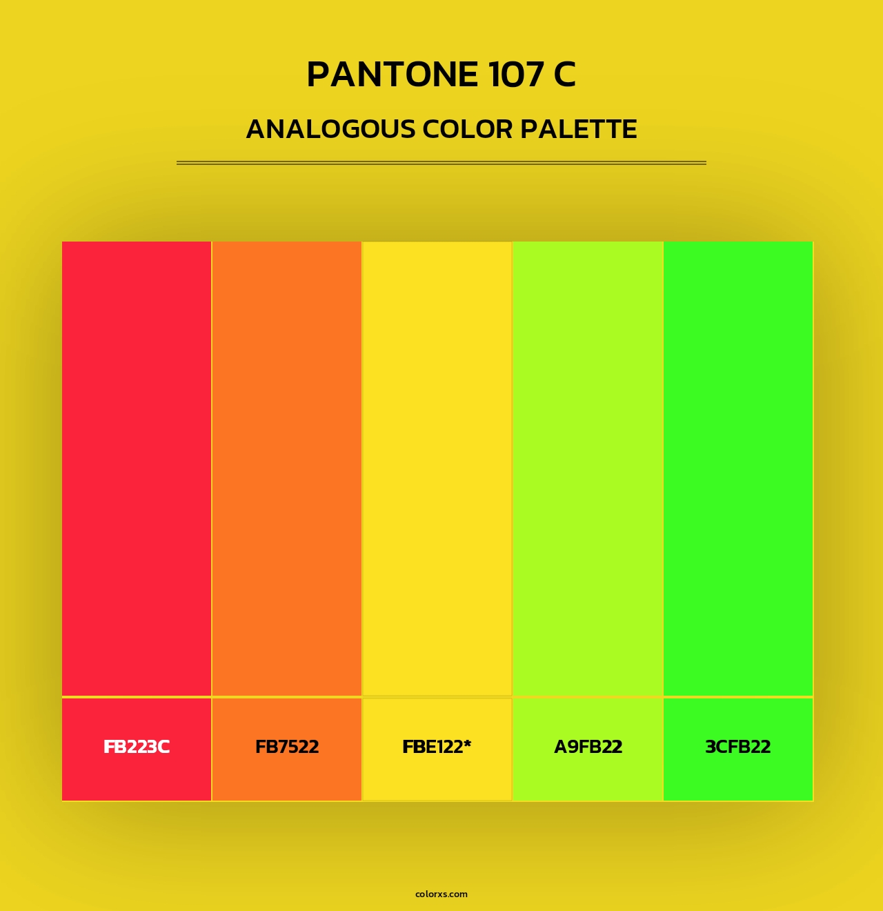 PANTONE 107 C color palettes - colorxs.com